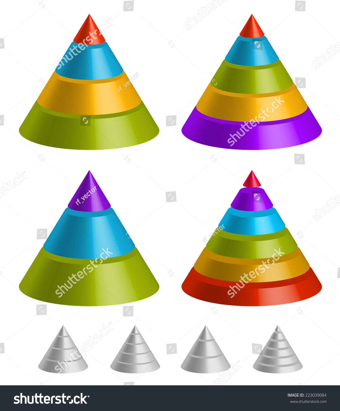 Pointed Shapes Pyramid Triangle Charts: vector de stock (libre de ...