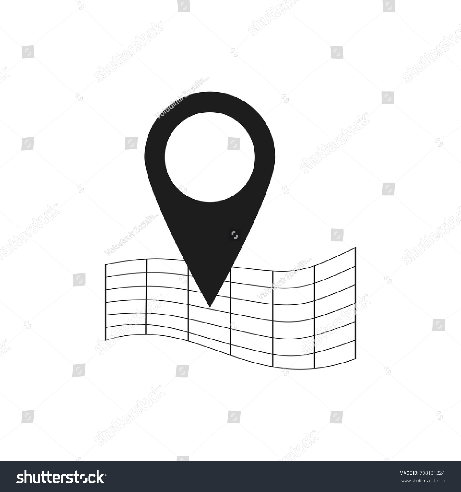 Pointer On Map Sign Vector Black Stock Vector (Royalty Free) 708131224 ...