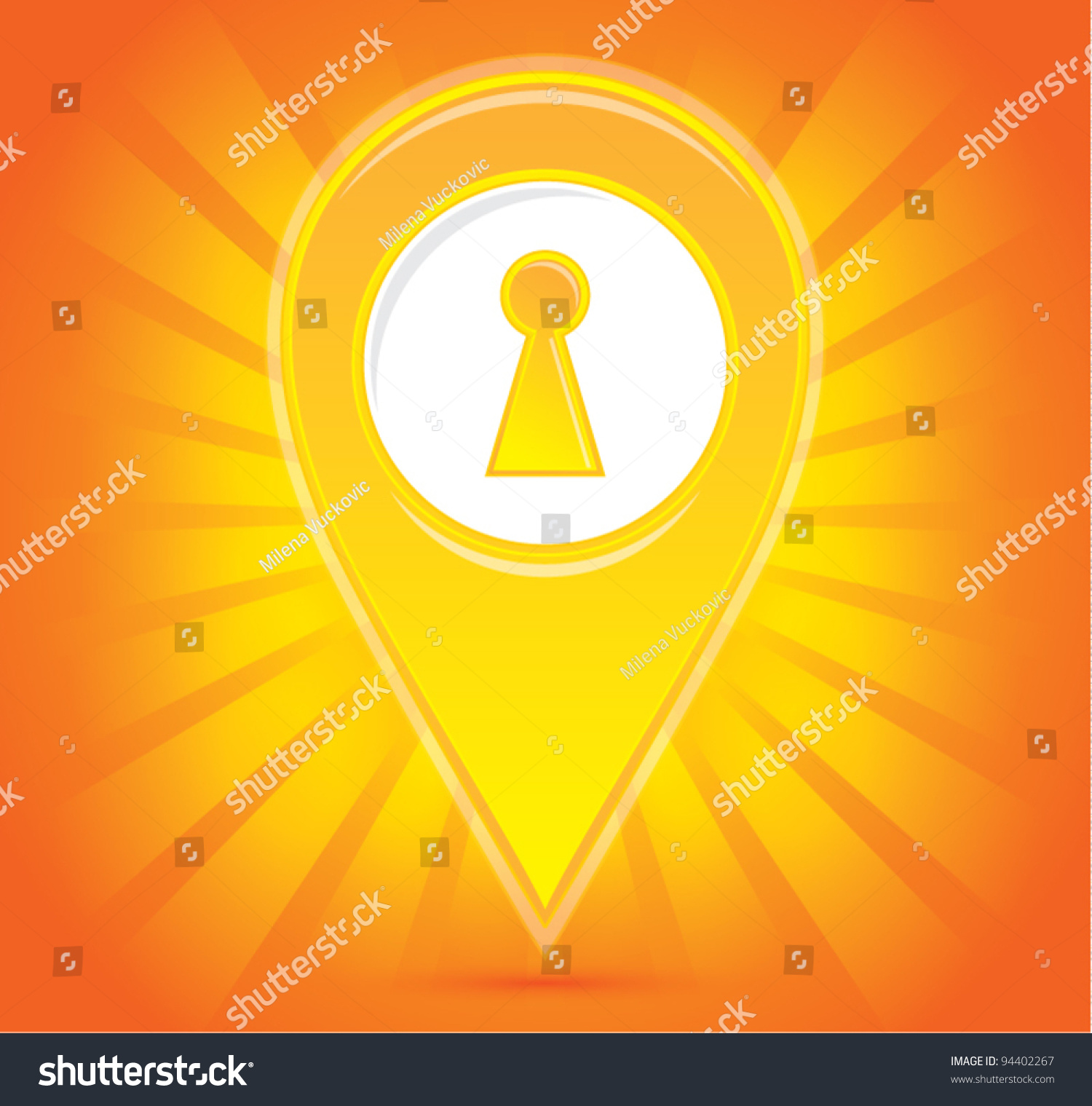 Pointer Pin Icon Key Hole Sign Stock Vector (Royalty Free) 94402267 ...