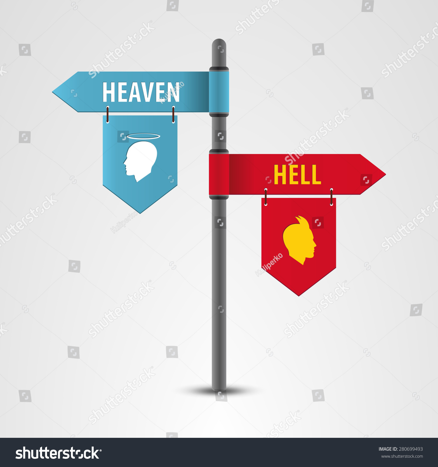 Pointers On Signpost Heaven Hell Vector Stock Vector (Royalty Free ...