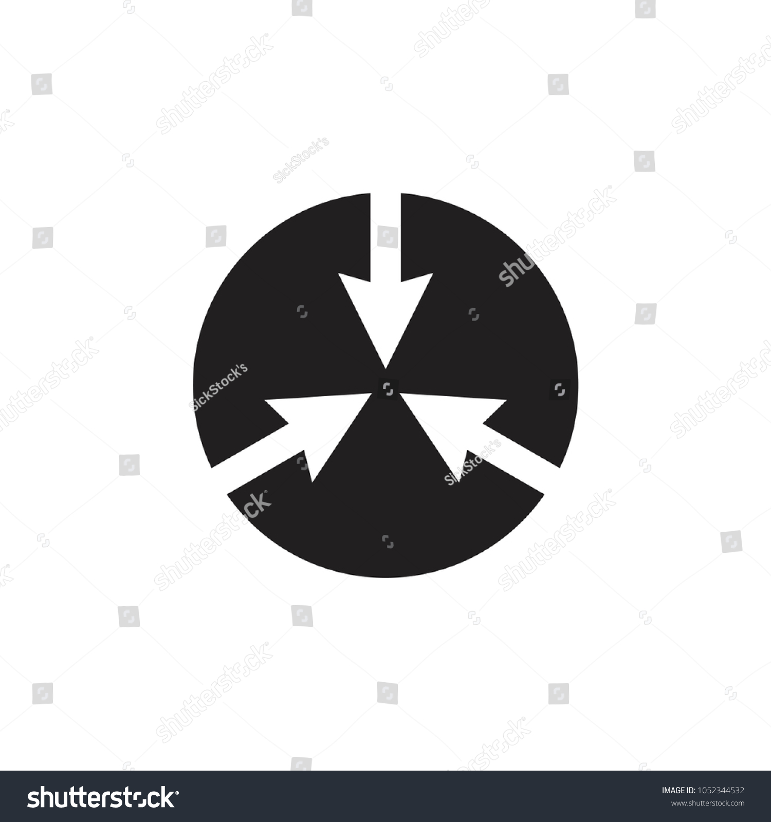 Pointing Arrows Circle Negative Space Logo Stock Vector (Royalty Free ...