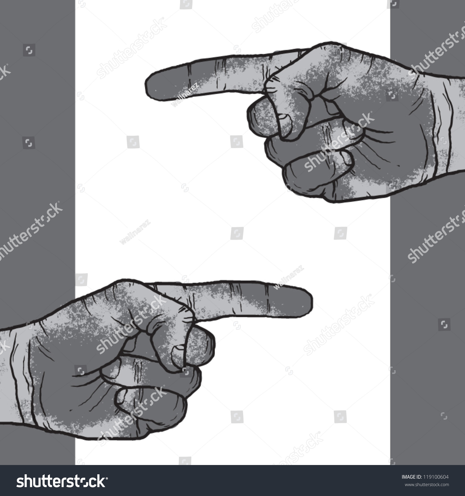 Pointing Each Other Vector Hands Stock Vector (Royalty Free) 119100604 ...
