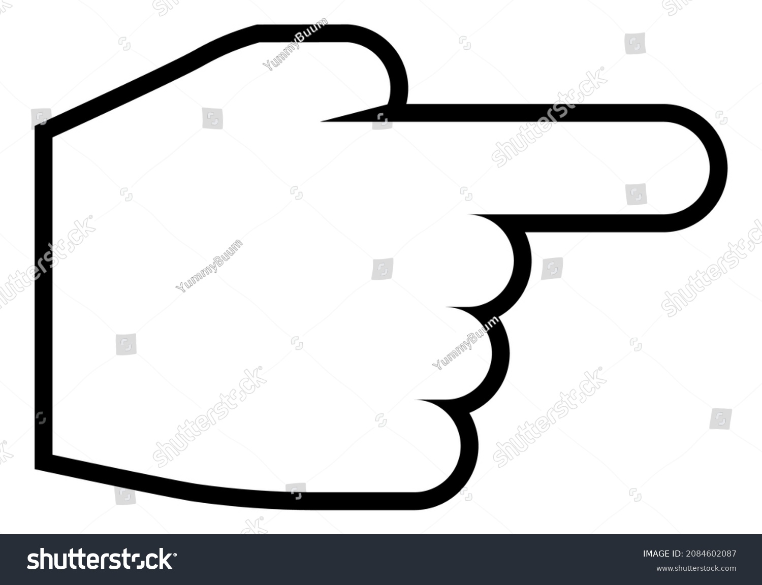 Pointing Finger Cursor Right Direction Pointer Stock Vector (Royalty ...