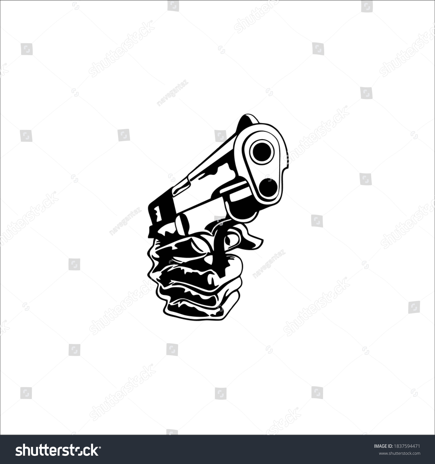 Pointing Gun Symbol Vector Illustration Stock Vector (Royalty Free ...