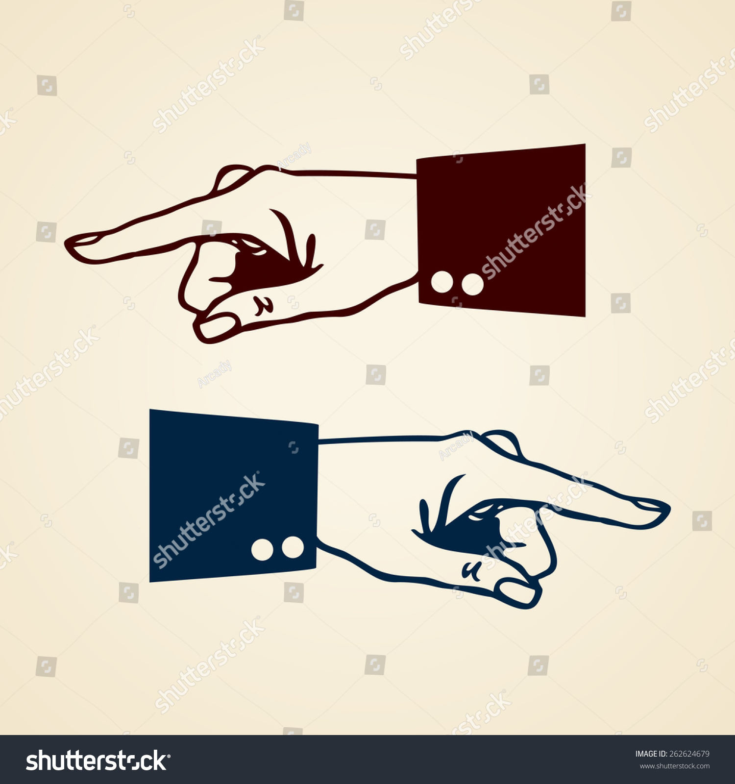 Pointing Hand Icon Stock Vector Illustration 262624679 : Shutterstock