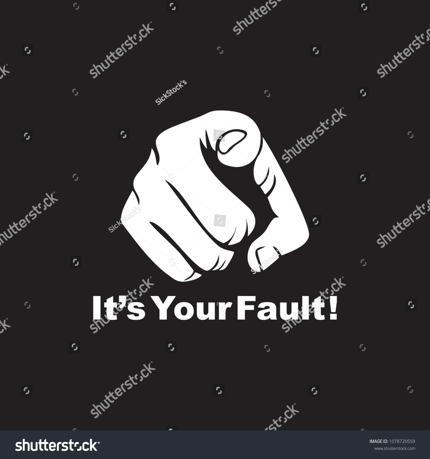 Pointing Hand Your Fault Text Vector: Vector có sẵn (miễn phí bản quyền ...