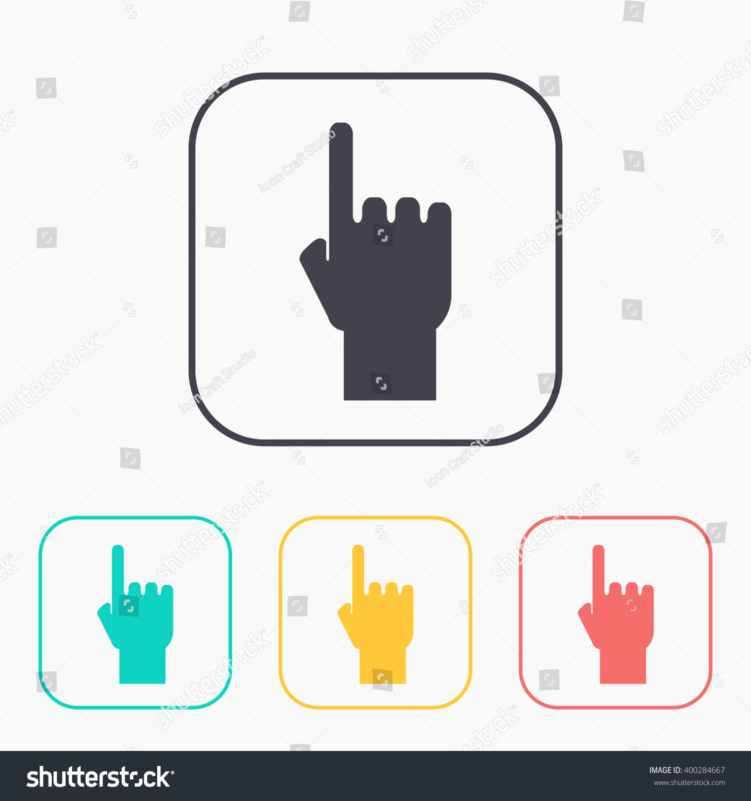 Pointing Hand Vector Color Icon Set Stock Vector (Royalty Free) 400284667