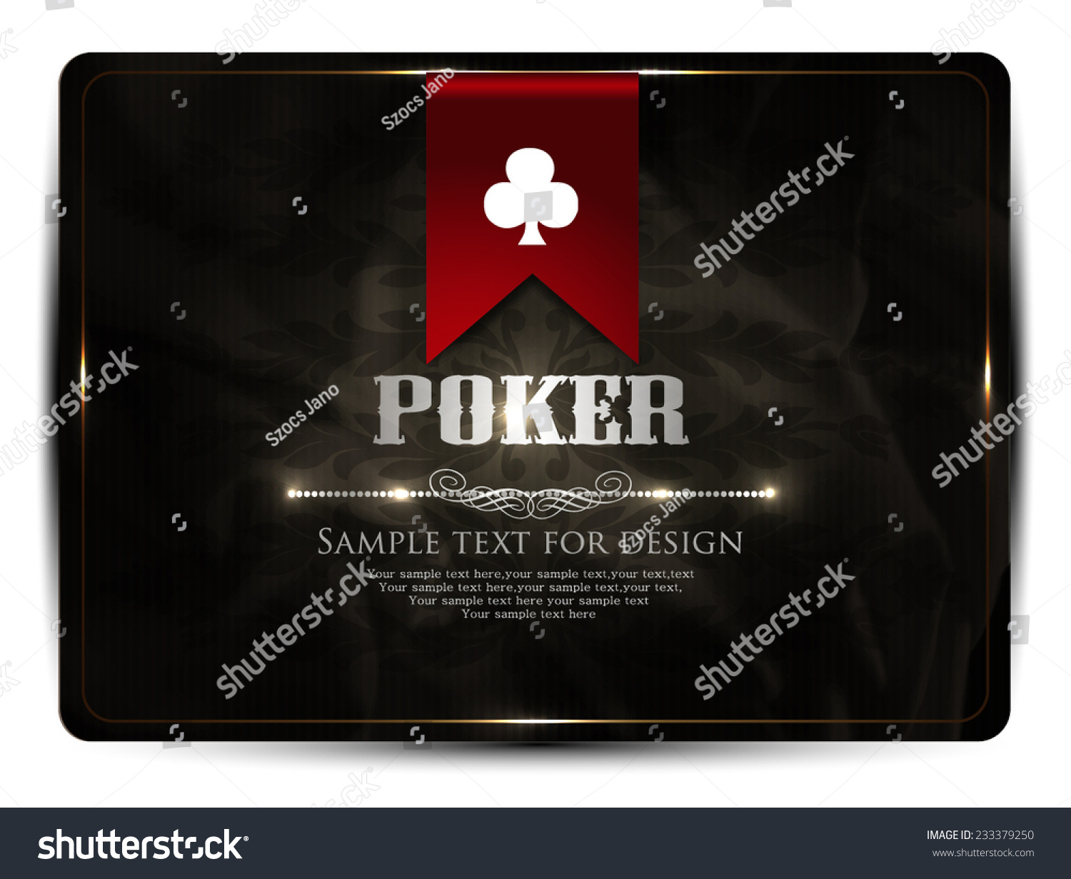 Pokercard Design Stock Vector (Royalty Free) 233379250