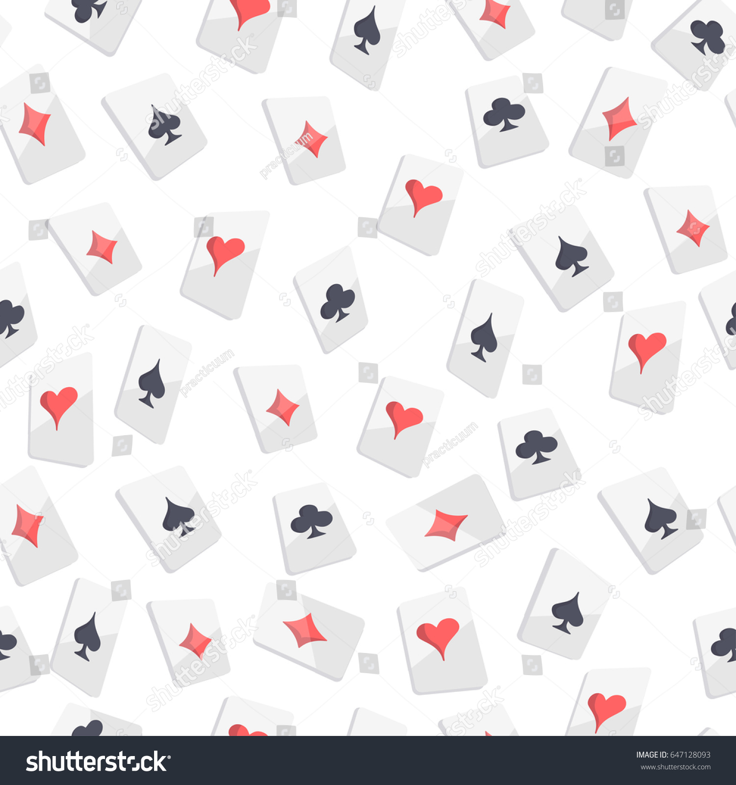 Poker Cards Deck Scattered Seamless Pattern: เวกเตอร์สต็อก (ปลอดค่า ...