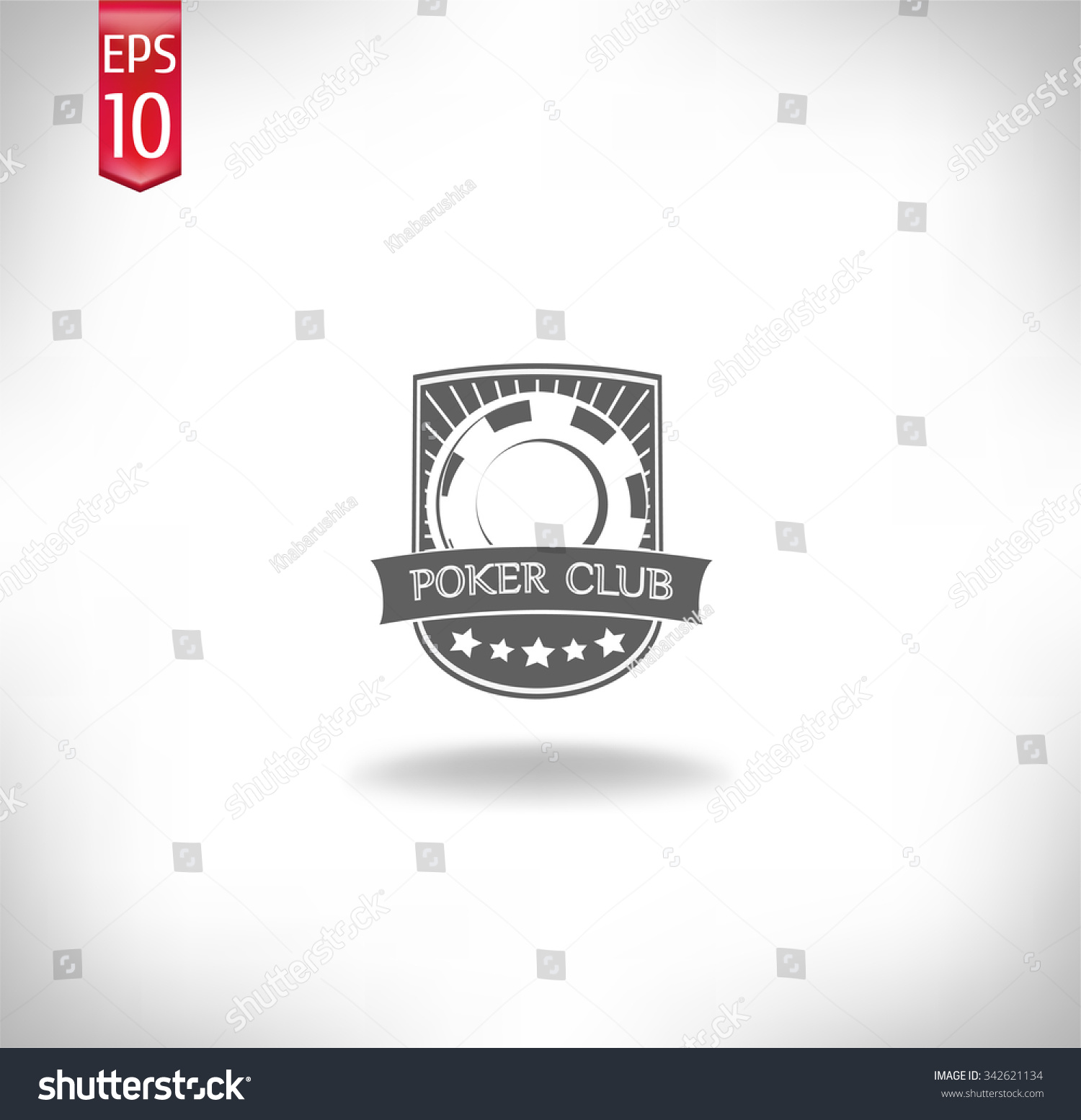 Poker Chip Label Stock Vector (Royalty Free) 342621134