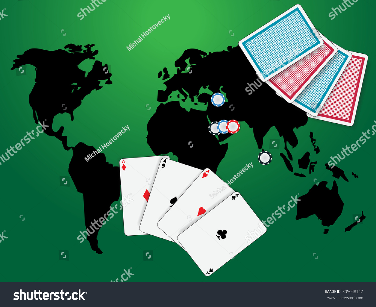 Poker Game World Map Template: vector de stock (libre de regalías ...