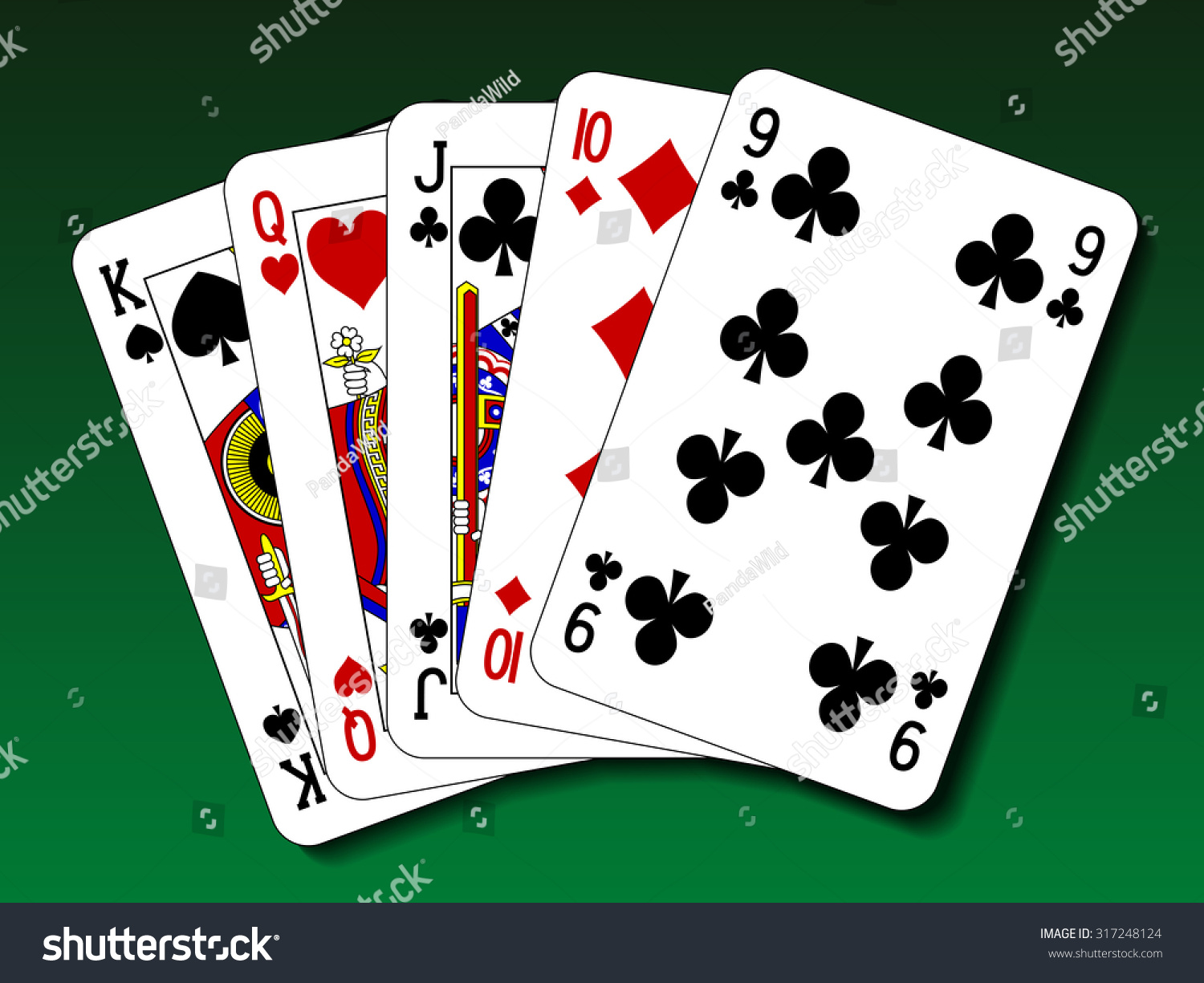 Poker Hand Straight Stock Vector (Royalty Free) 317248124