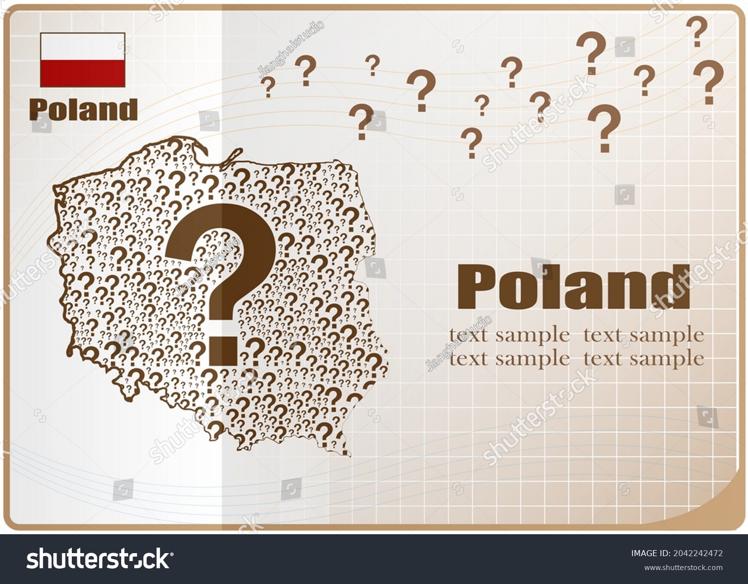 Poland Map Flag Made Question Mark Stock Vector (Royalty Free) 2042242472
