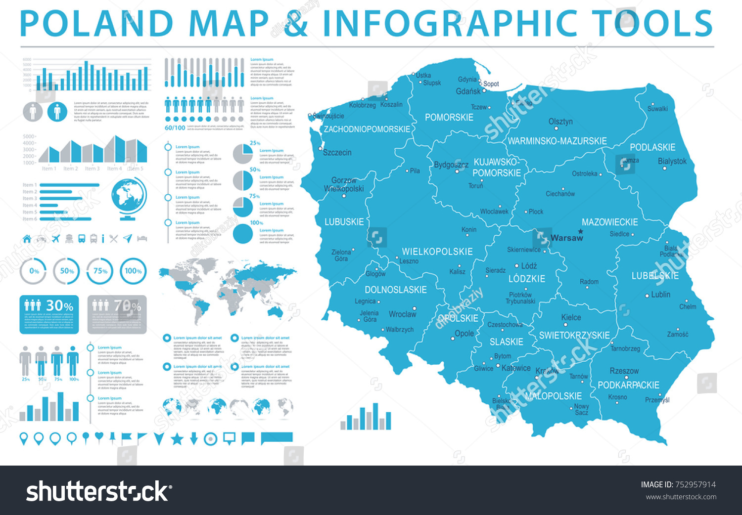 Poland Map Info Graphic Vector Illustration Stock Vector (Royalty Free ...