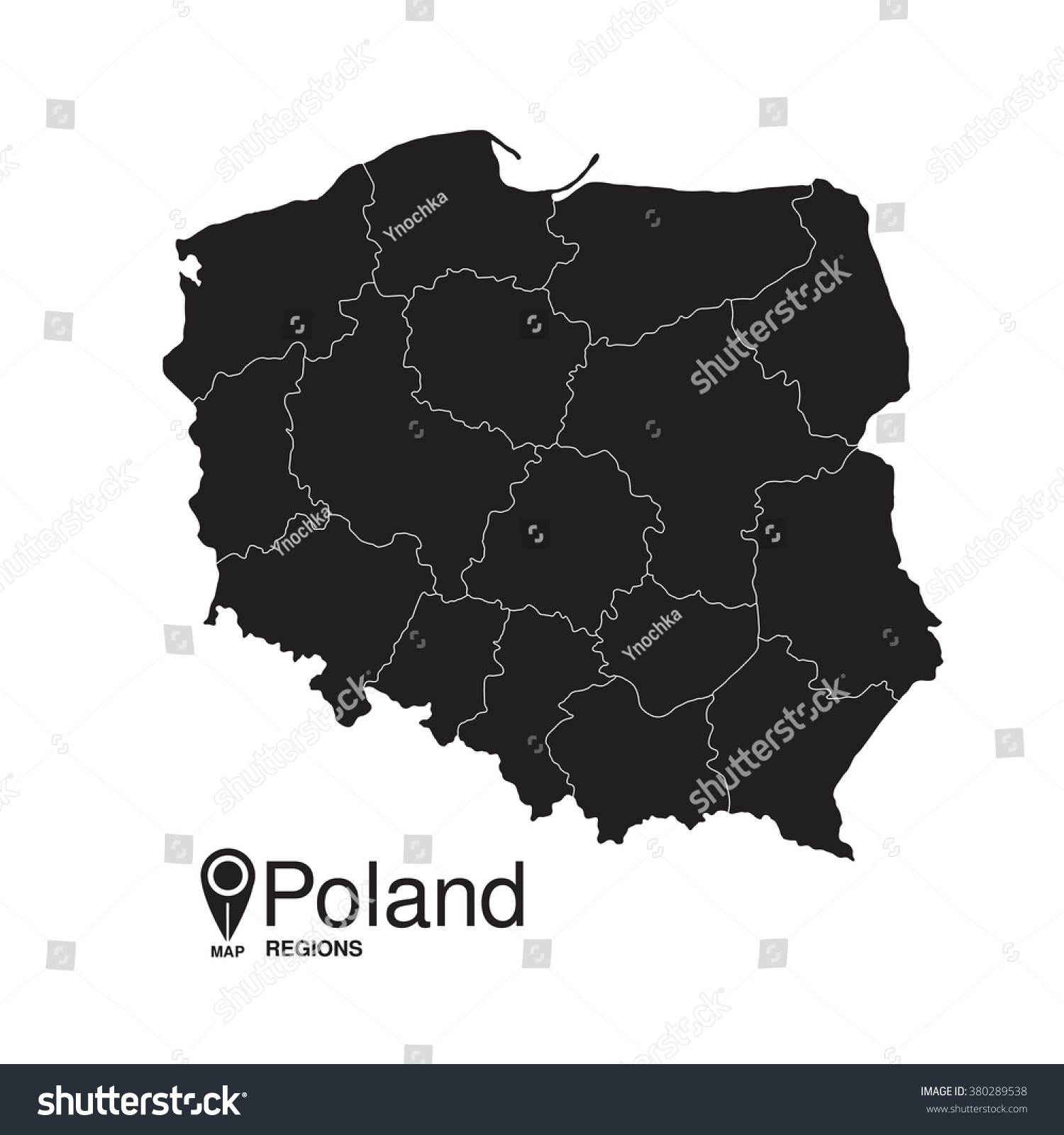 Vektor Stok Polandia peta daerah (Tanpa Royalti) 380289538 | Shutterstock