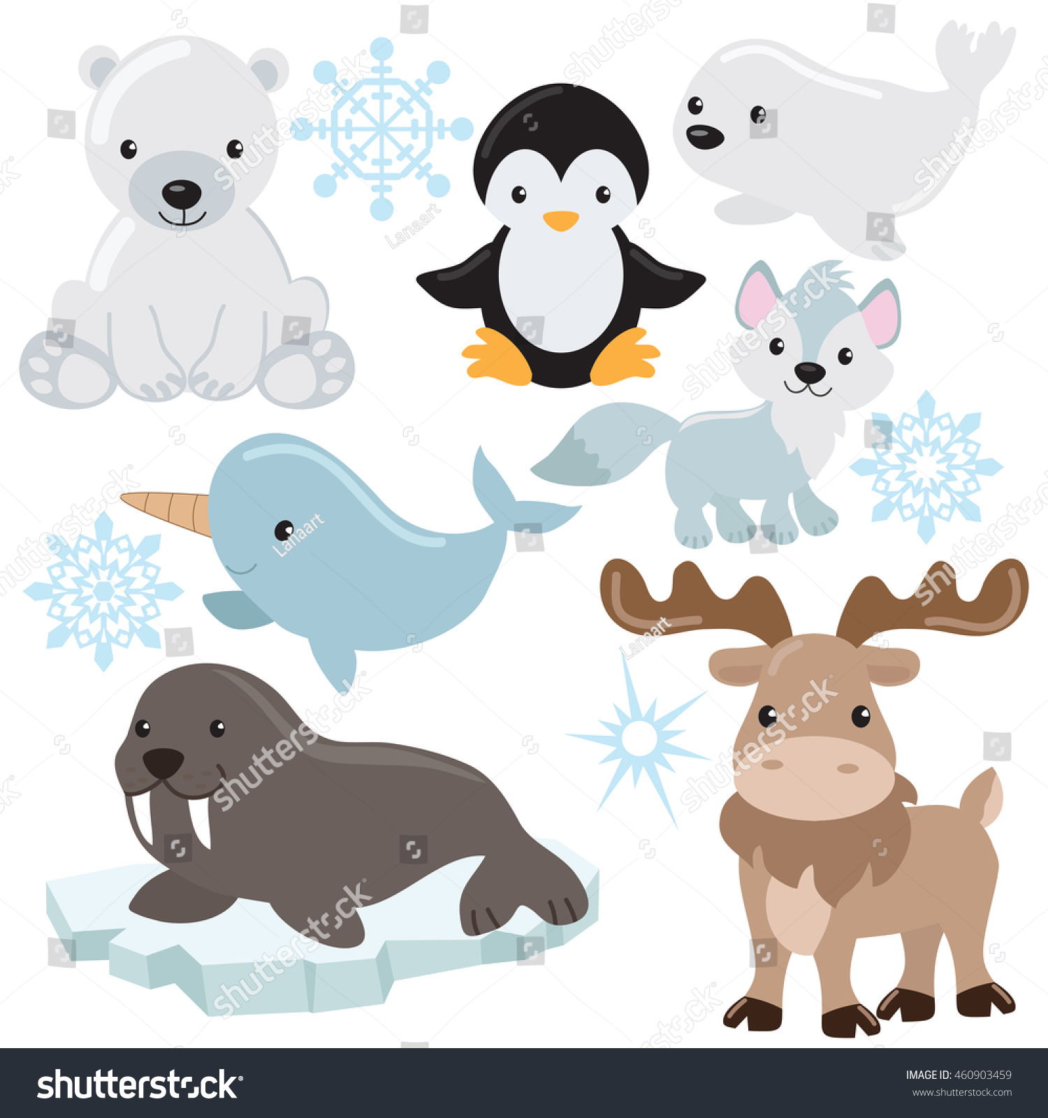 Polar Animal Vector Illustration Stock Vector (Royalty Free) 460903459 ...