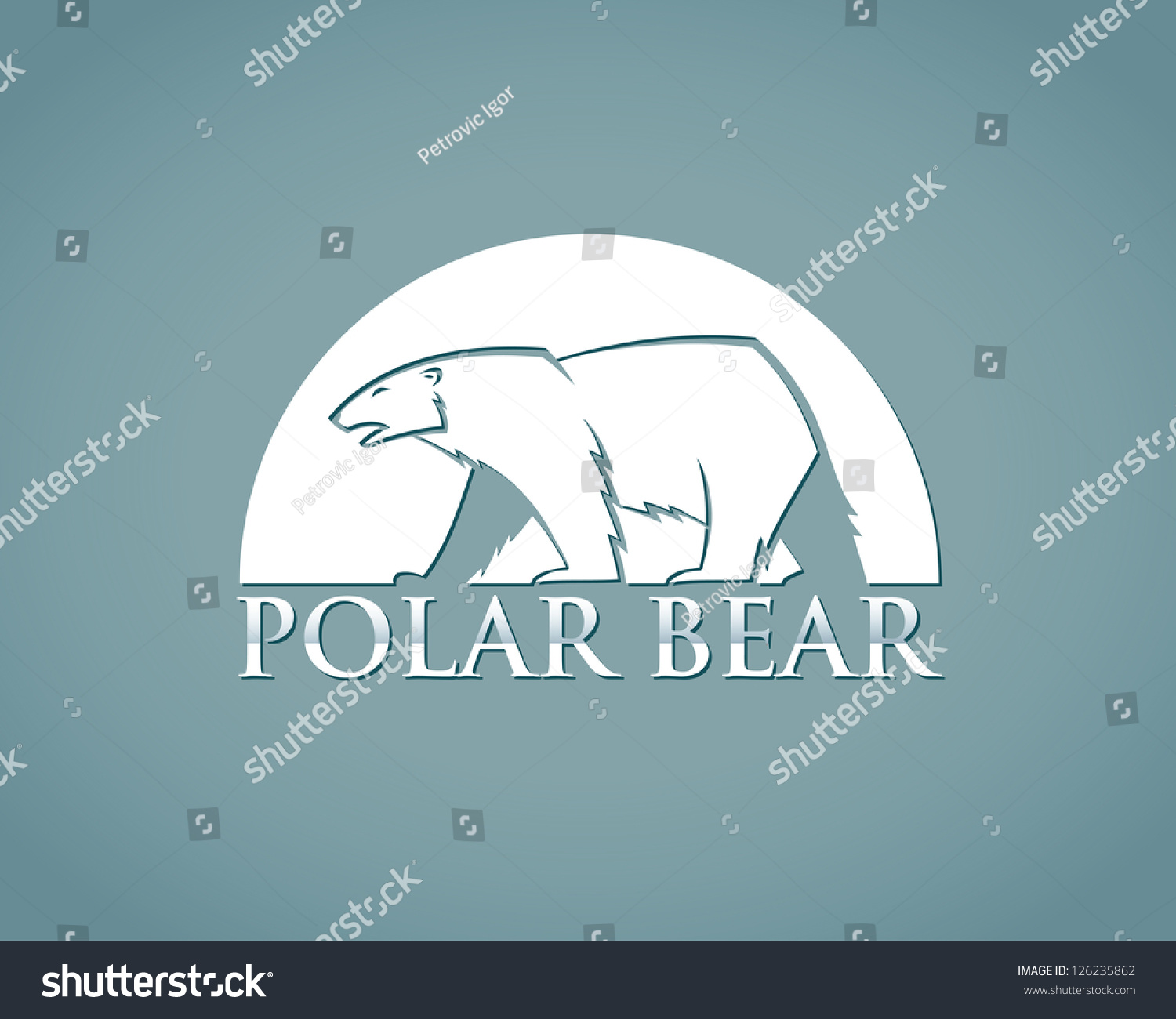 Polar Bear Label Vector Illustration: vector de stock (libre de ...
