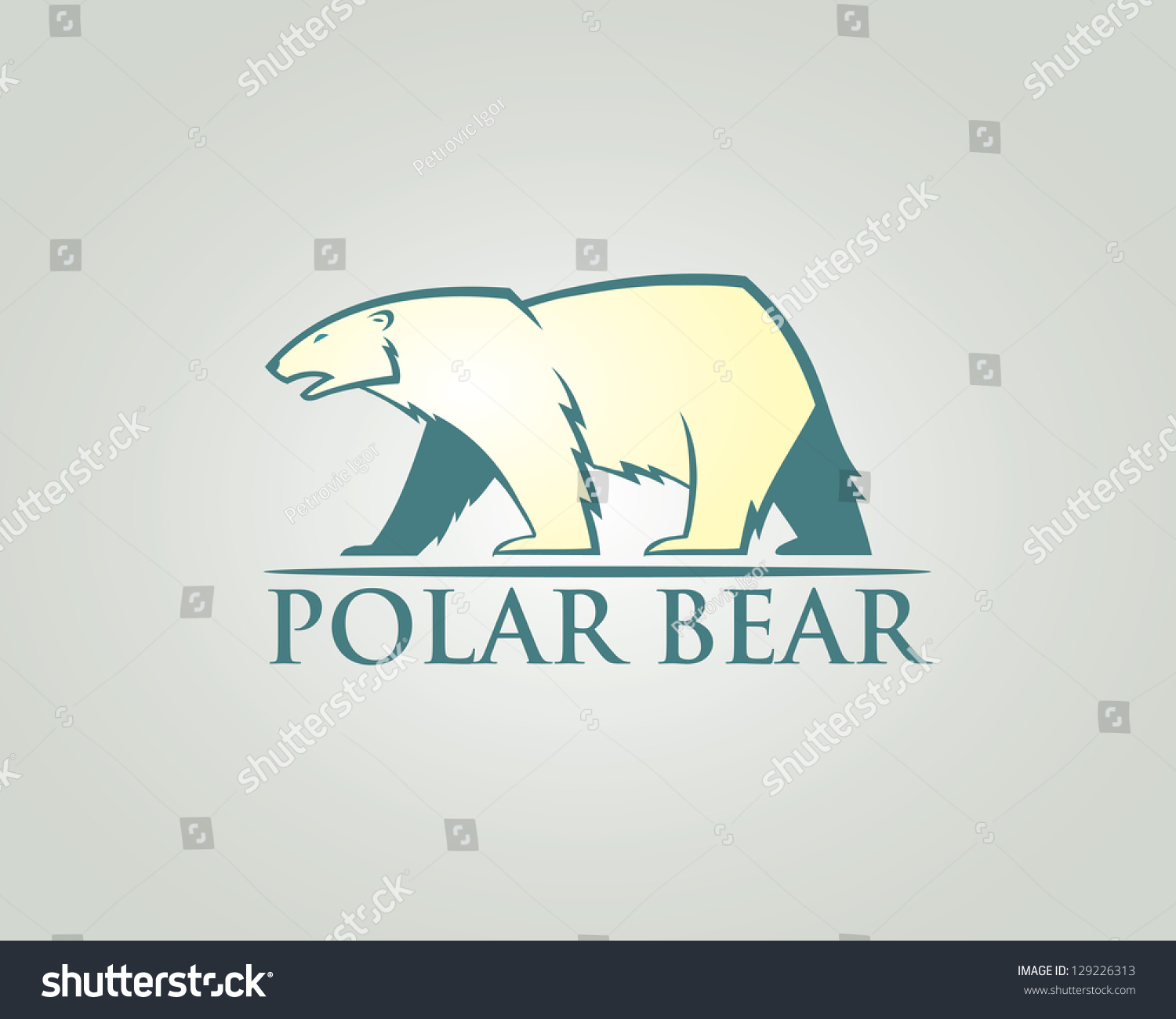 Polar Bear Label Vector Illustration Stock Vector (Royalty Free) 129226313