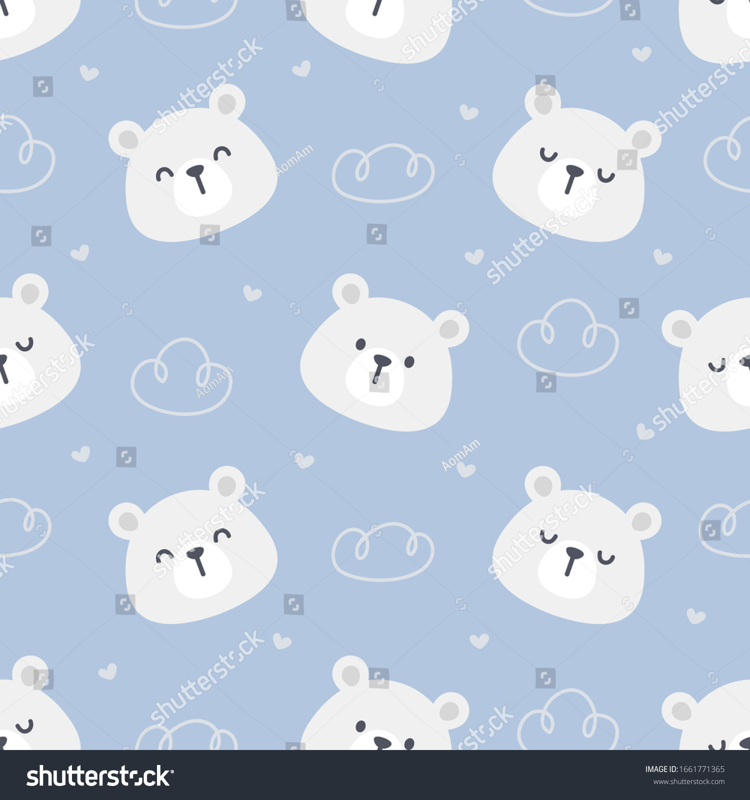 Polar Bear Seamless Background Repeating Pattern Stock Vector (Royalty ...