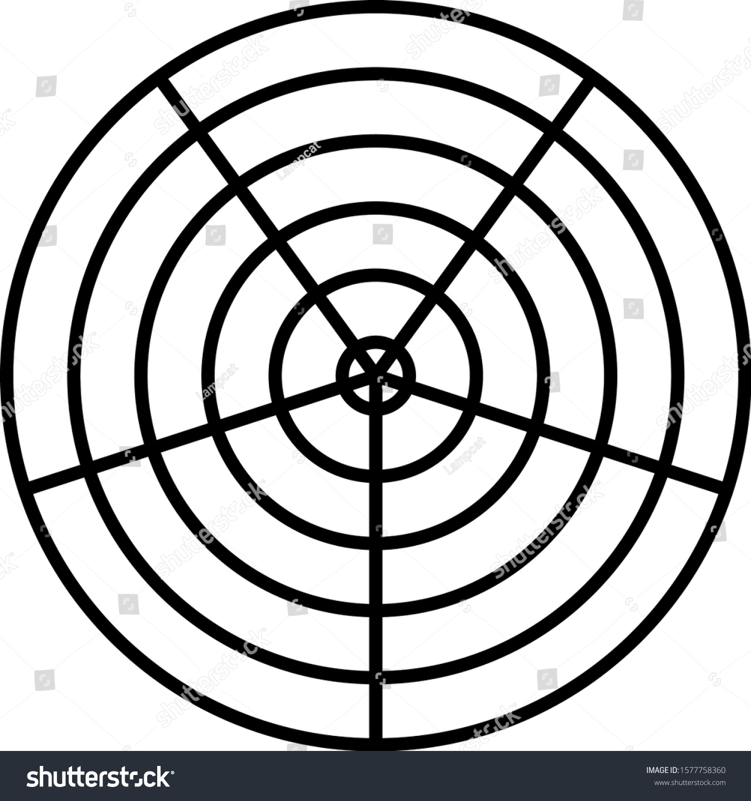 Polar Coordinates Vector Polar Graph Paper Stock Vector Royalty Free