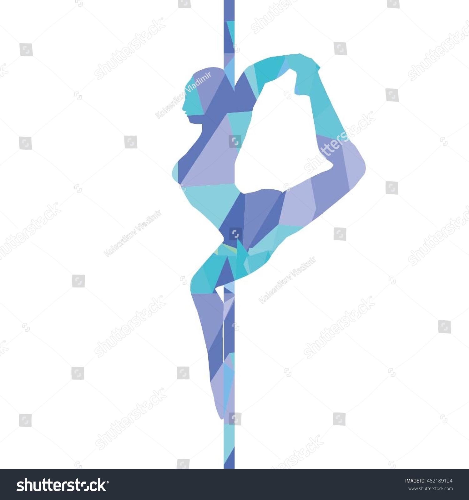 Pole Dancer Polygon Vector Illustration Stock Vector (Royalty Free ...