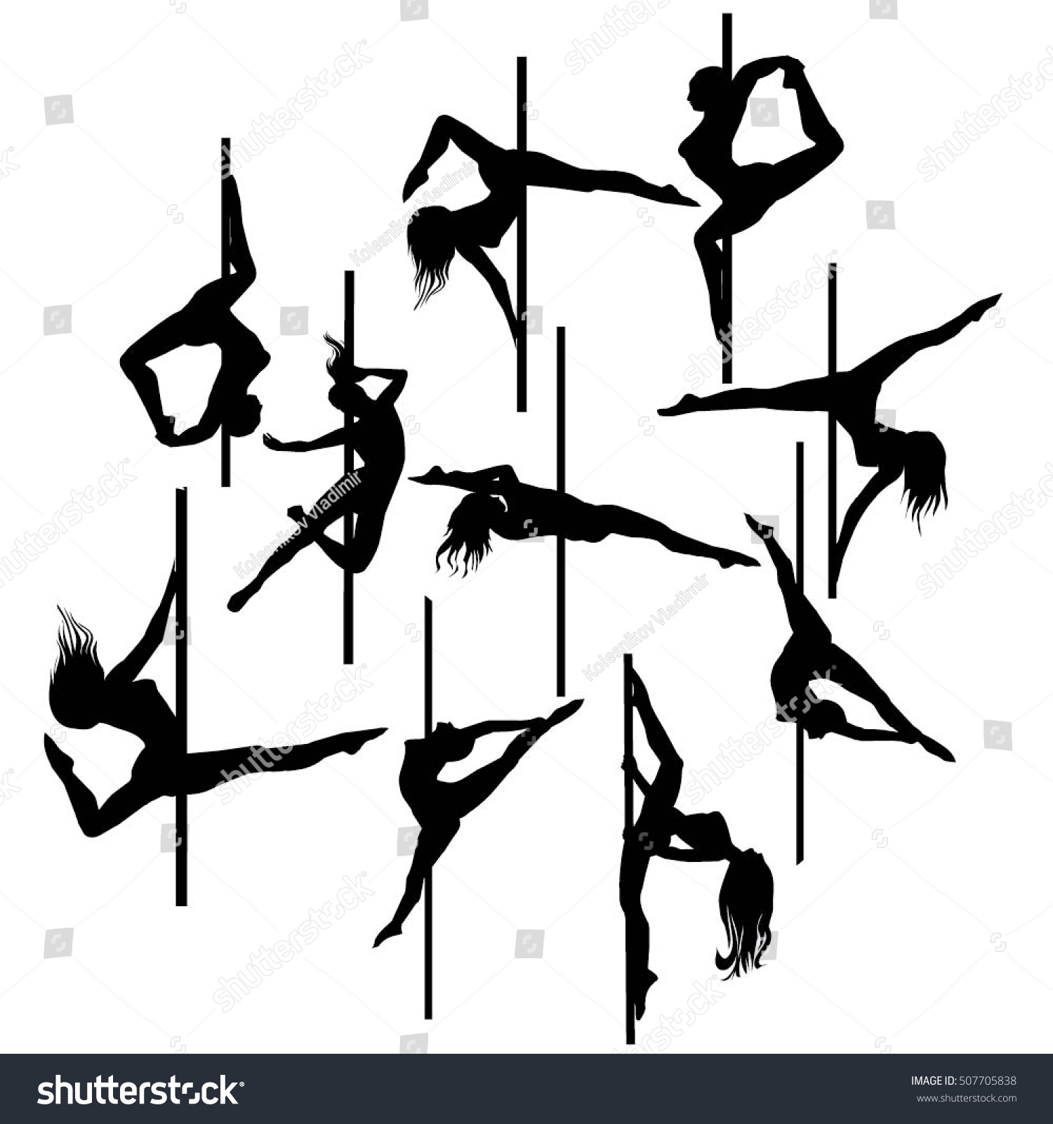 Pole Dancer Vector Illustration Stock Vector (Royalty Free) 507705838