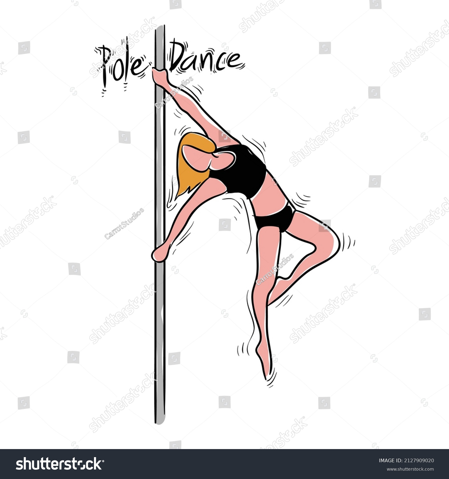Pole Dancer Vector Illustration Isolated Stock Vector Royalty Free