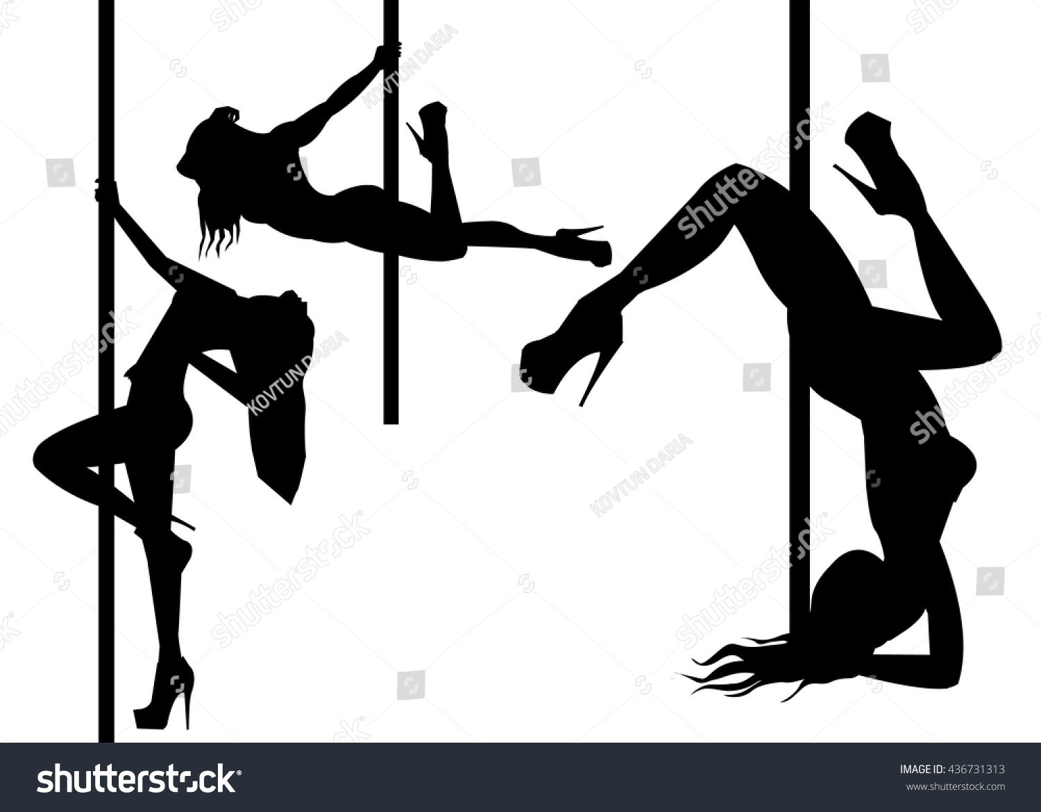 Pole Girl Illustration Dancer Strip Vector Stock Vector Royalty Free