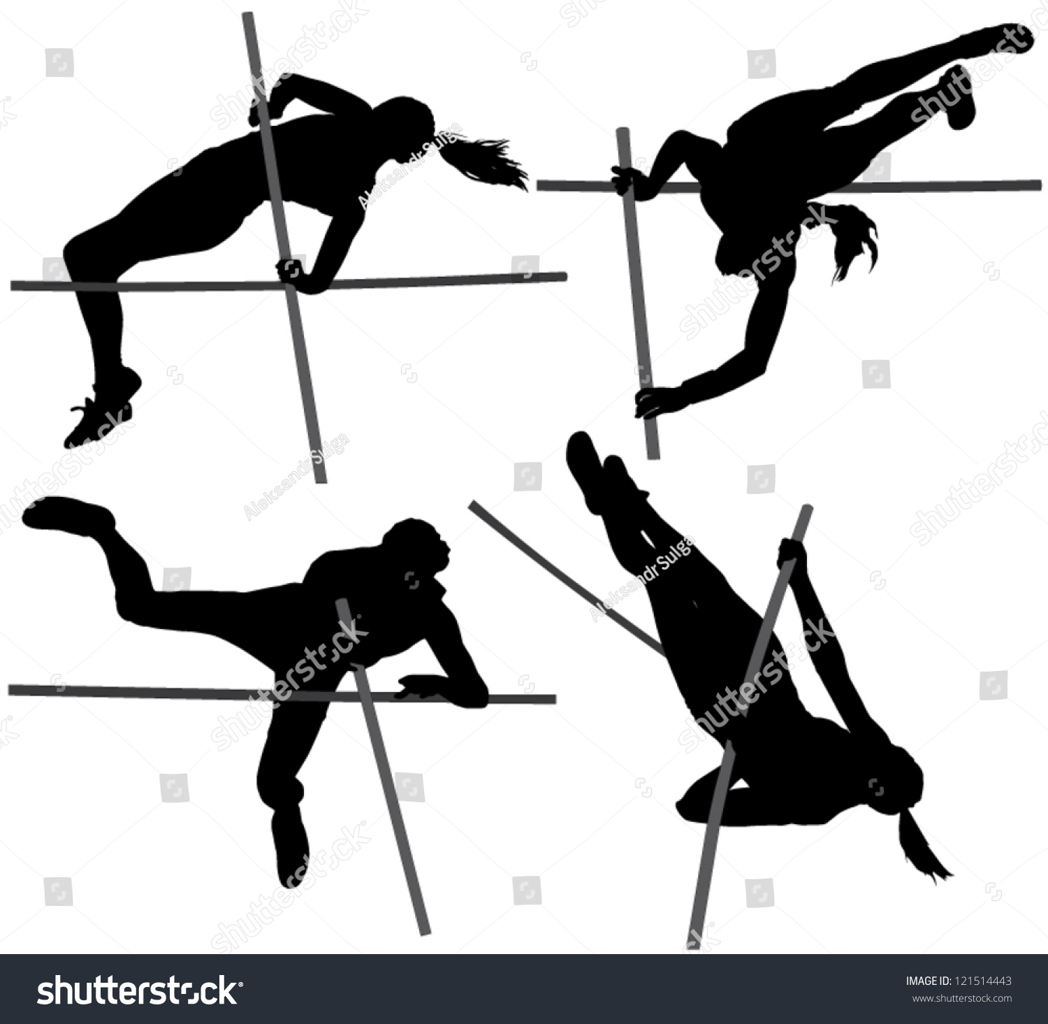 Pole Vault Silhouette On White Background Stock Vector (Royalty Free ...
