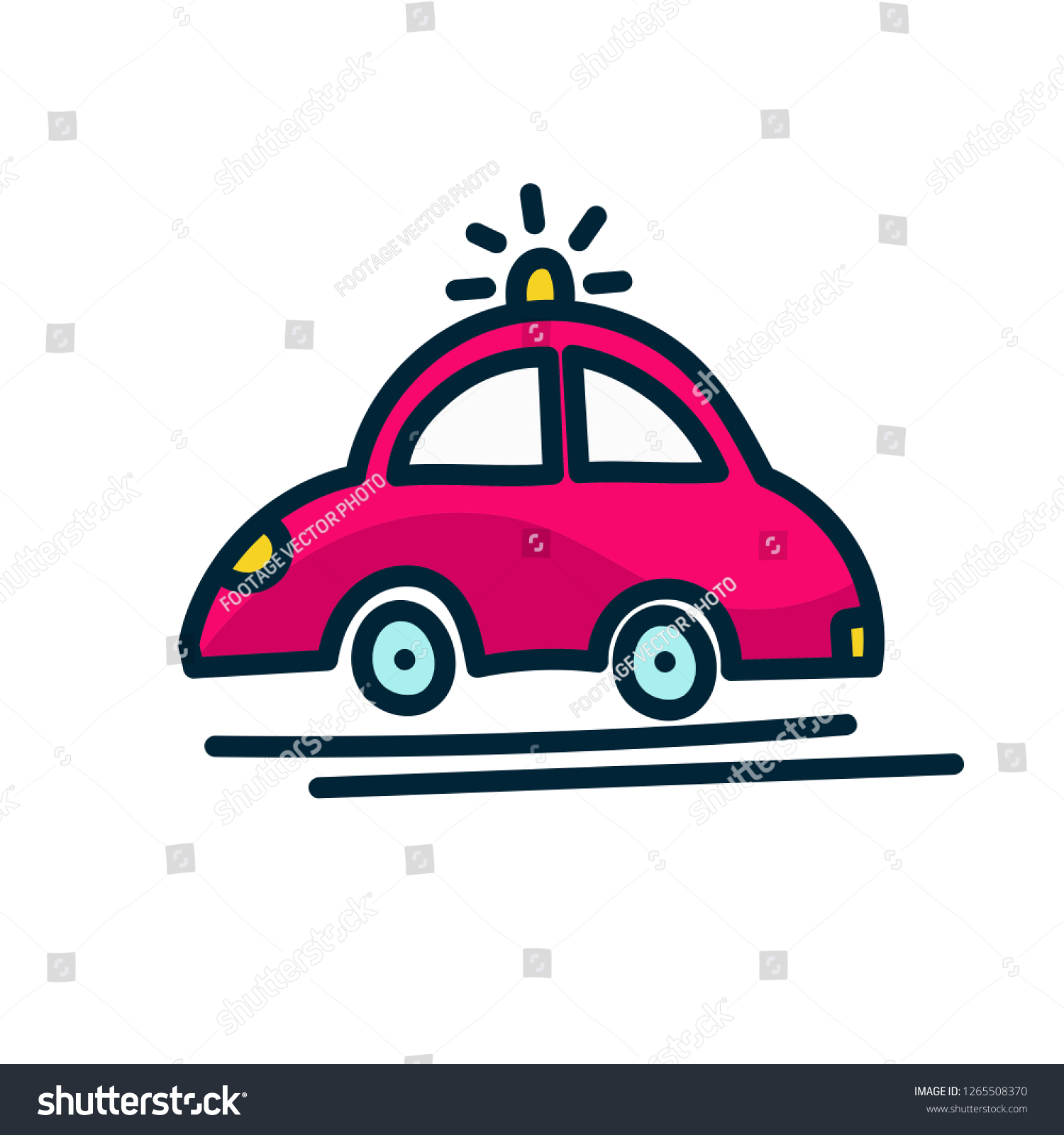 Police Car Doodle Vector: vector de stock (libre de regalías ...