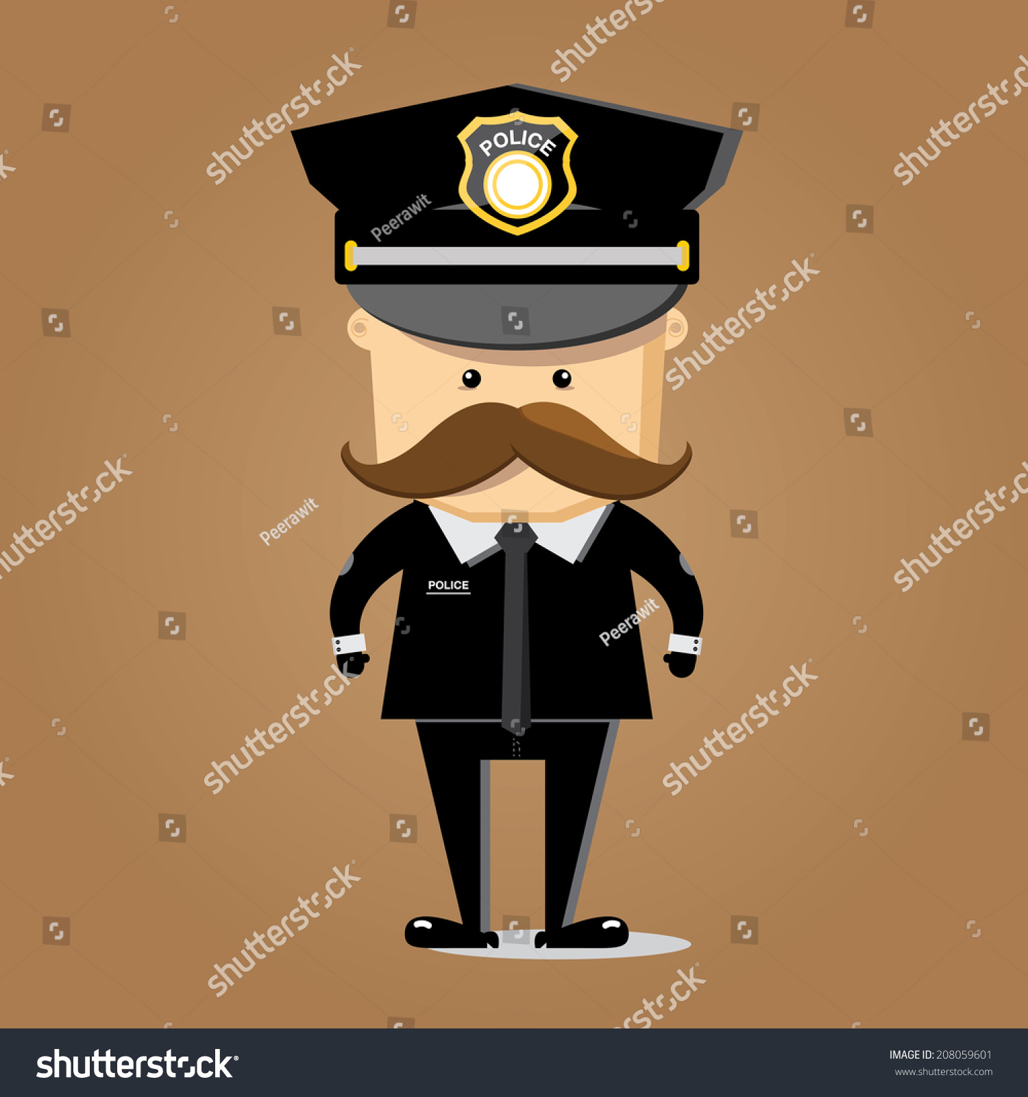 Vektor Stok Police Character Design Vector (Tanpa Royalti) 208059601 ...
