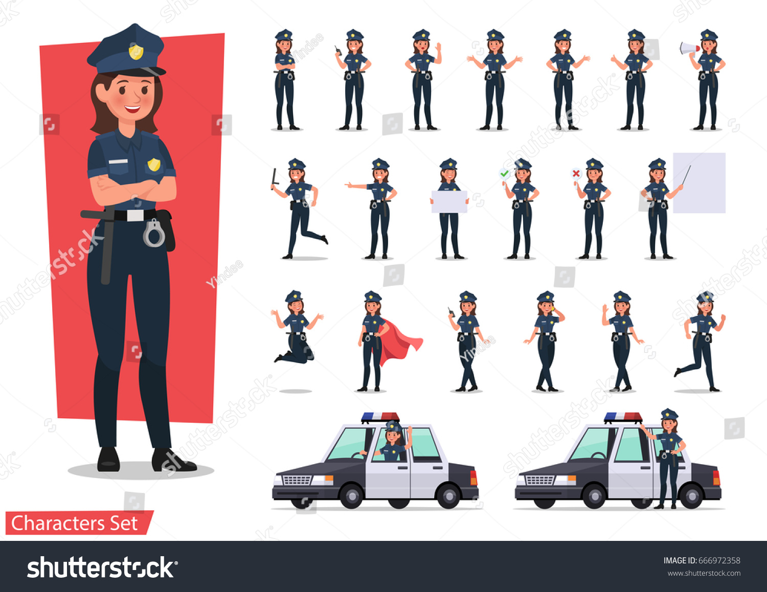 Police Character Vector Design Stock Vector (Royalty Free) 666972358 ...