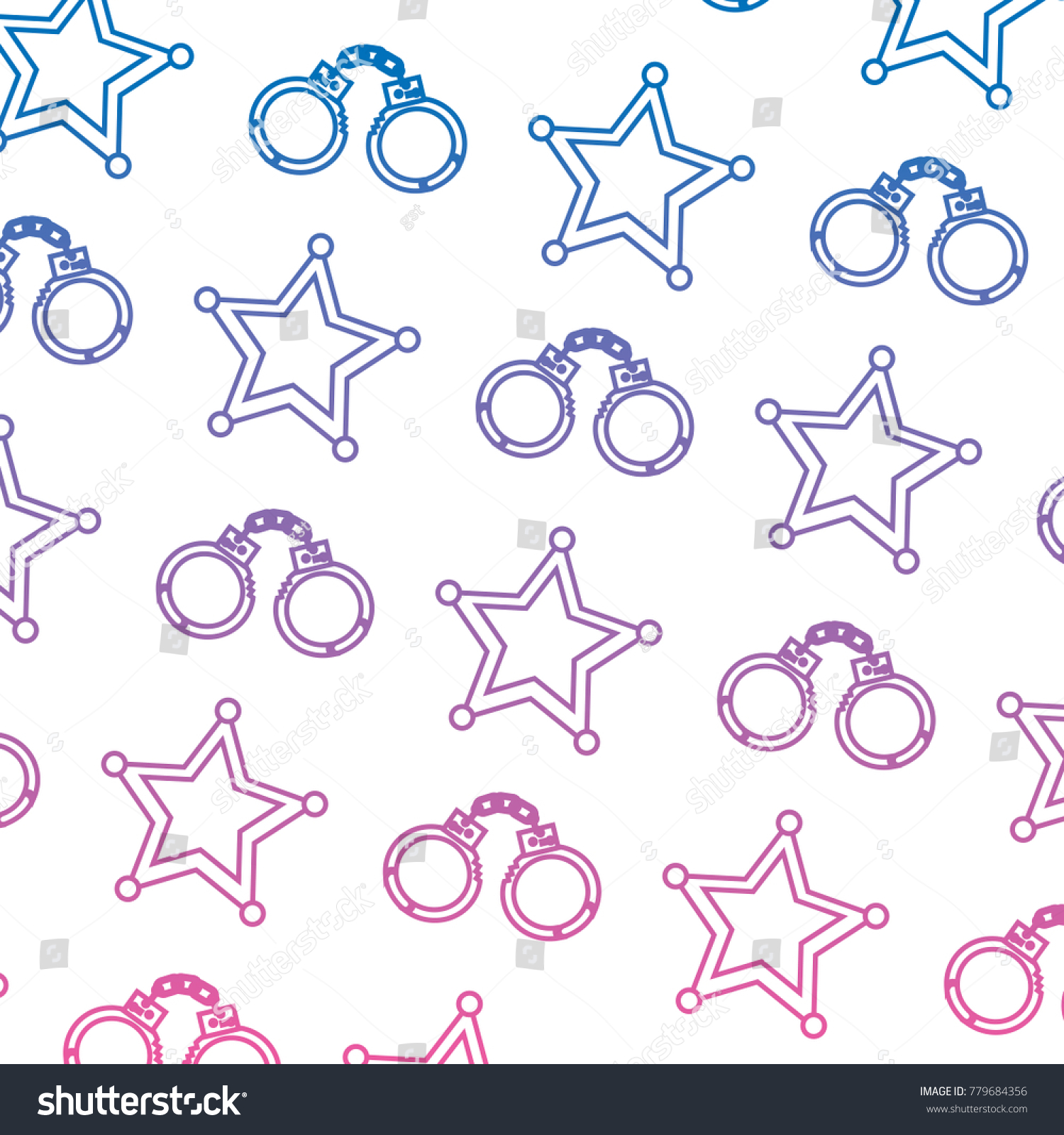 Police Handcuffs Star Security Pattern Stock Vector (Royalty Free ...