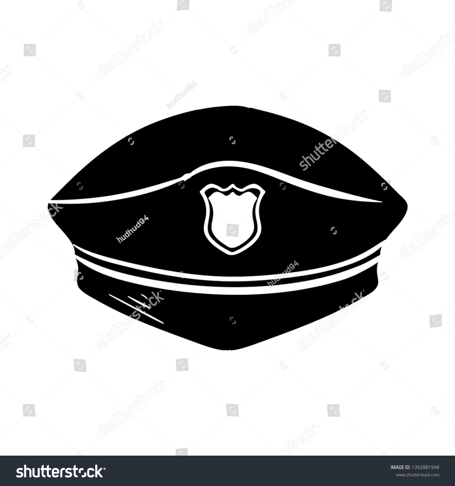 Police Hat Doodle Vector Drawing Flat Stock Vector (Royalty Free ...