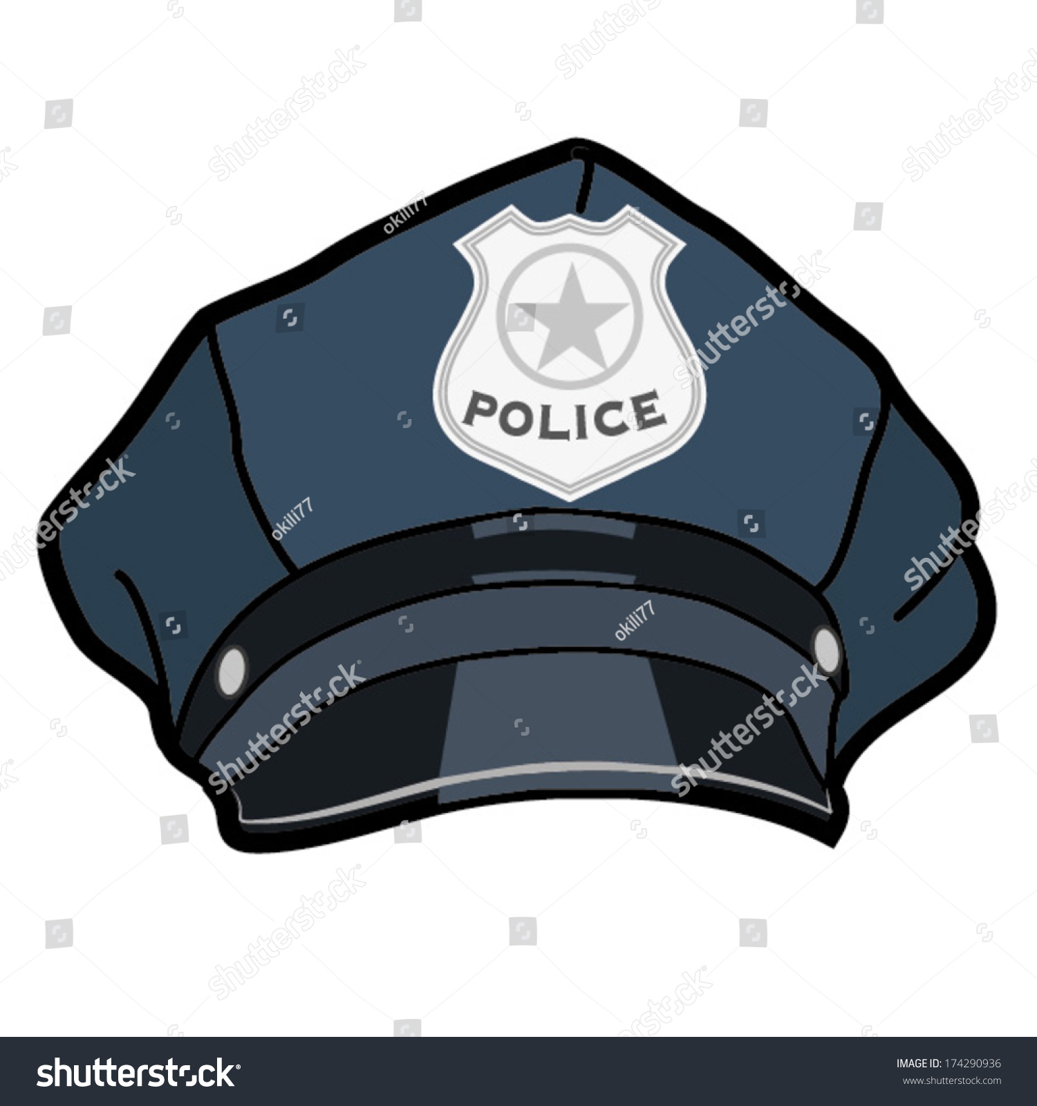 POLICE HAT ILLUSTRATION VECTOR Stock Vector (Royalty Free) 174290936 ...