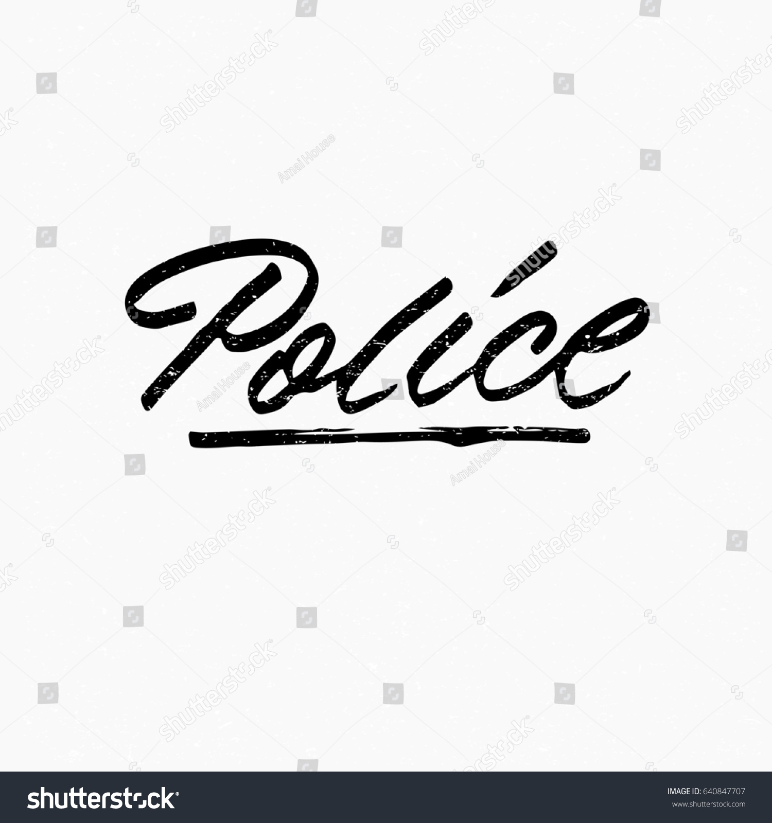 Police Ink Hand Lettering Modern Brush เวกเตอร์สต็อก ปลอดค่าลิขสิทธิ์