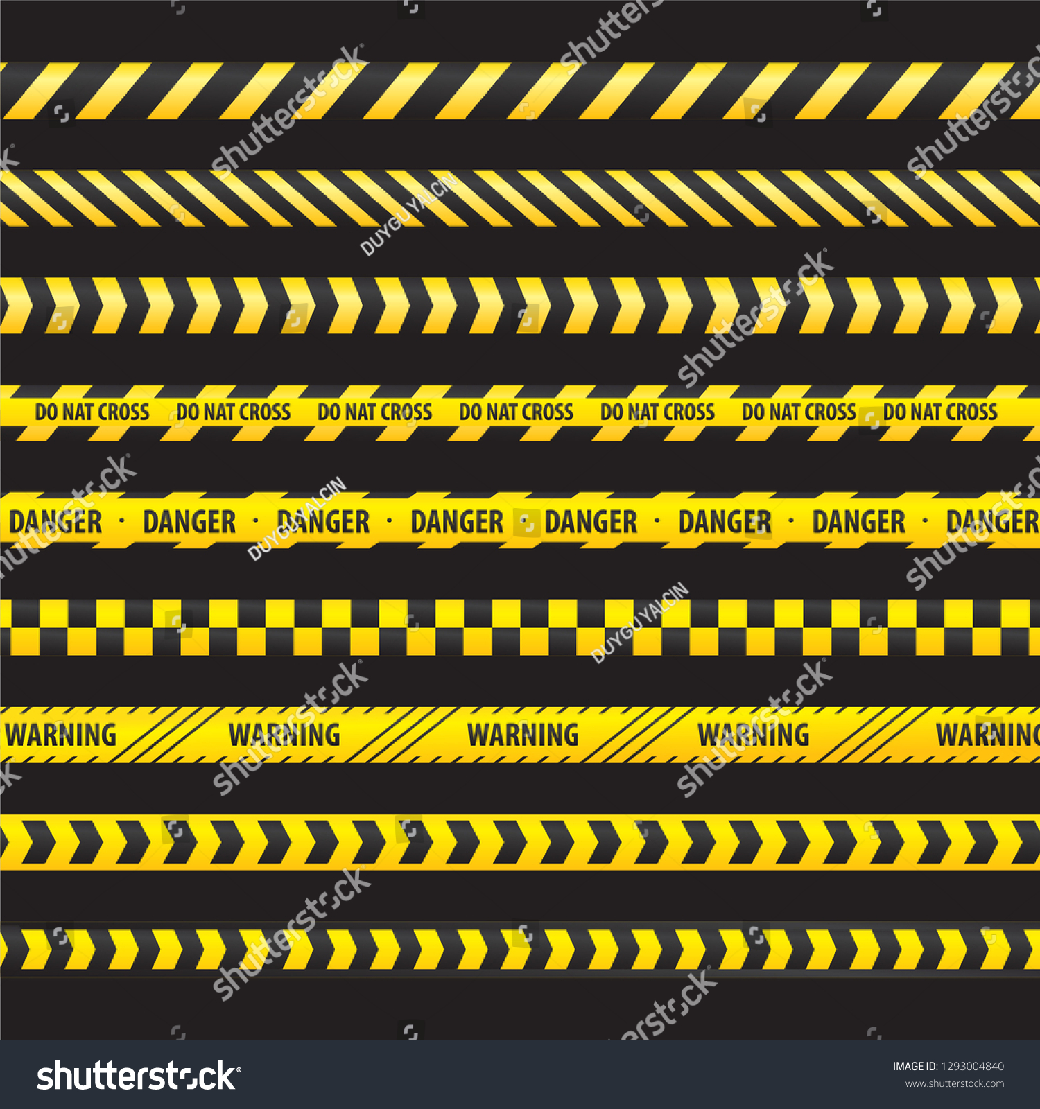Police Stripe Border Vector Set: vector de stock (libre de regalías ...