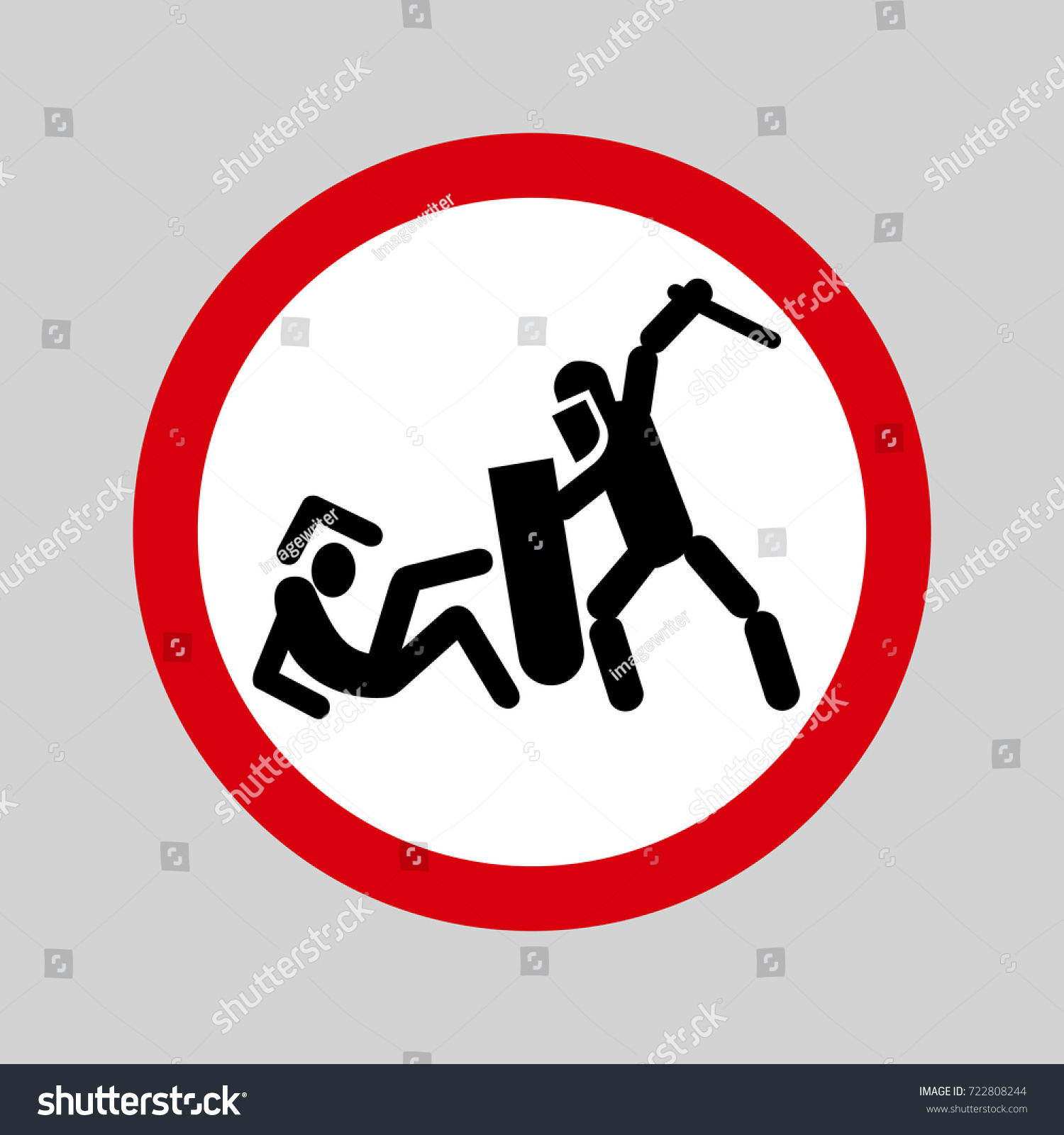 Police Violence Warning Sign Separated Elements Stock Vector (Royalty ...