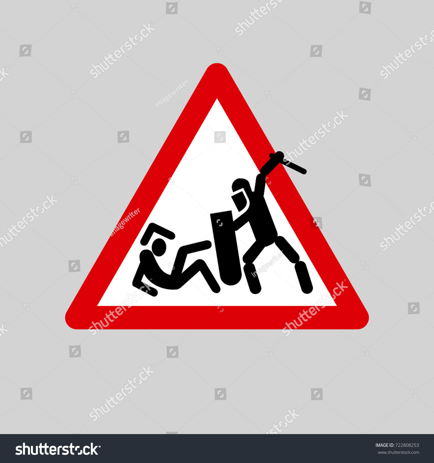 Police Violence Warning Sign Separated Elements Stock Vector (Royalty ...