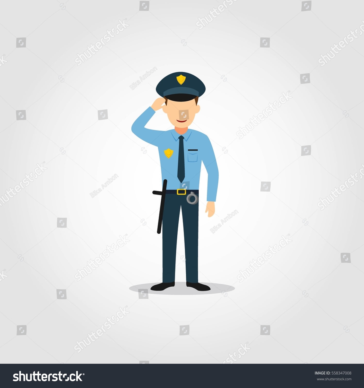 Policeman Character Design Vector Flat Style Stock Vector (Royalty Free ...