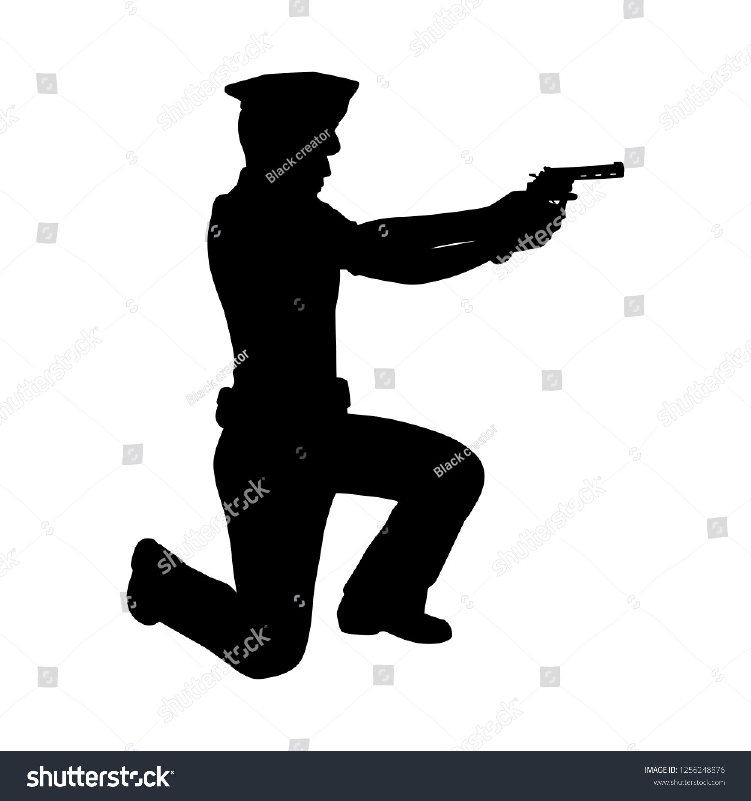 Policeman Silhouette Vector Stock Vector (Royalty Free) 1256248876 ...