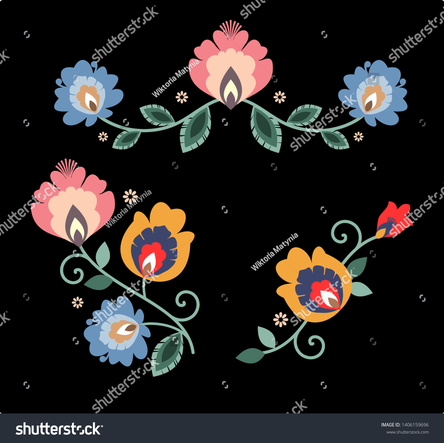 Polish Folk Decorative Element Vector Stock Vector (Royalty Free ...