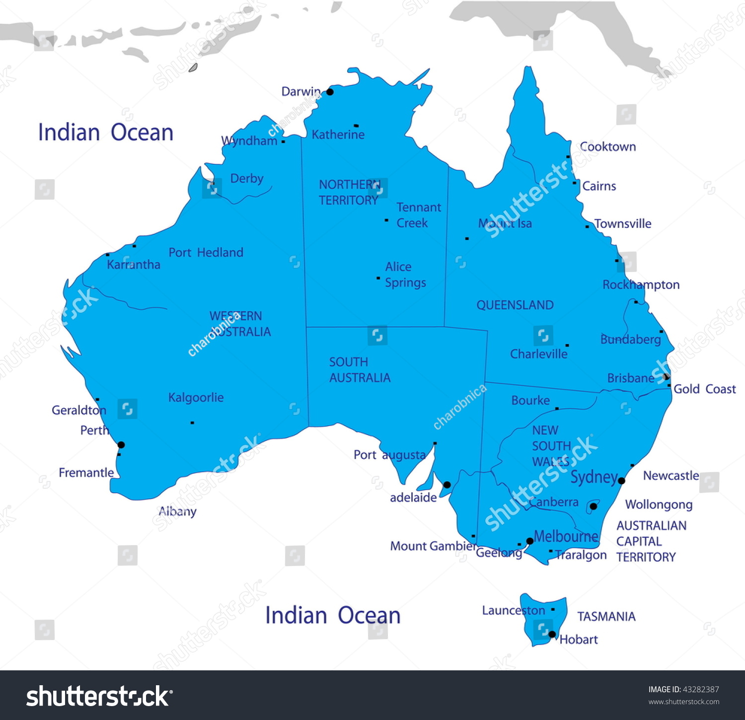 Political Map Australia Stock Vector (Royalty Free) 43282387 Political Map Australia Stock Vector (Royalty Free) 43282387