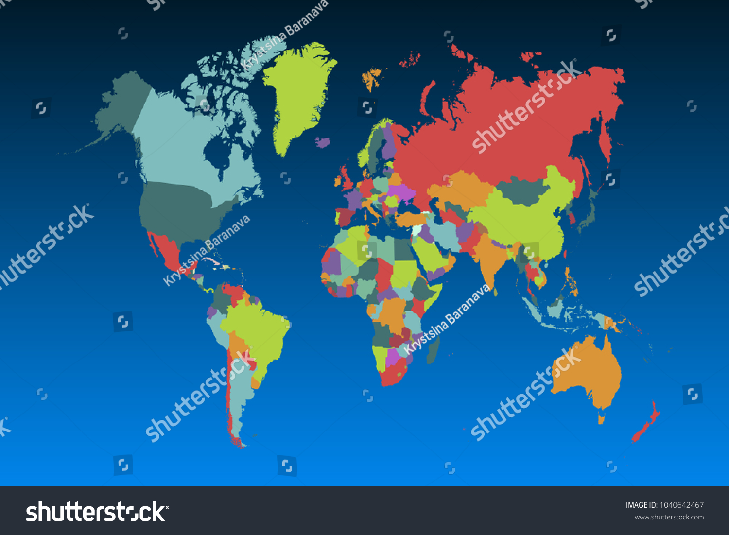Political World Map 库存矢量图（免版税）1040642467 | Shutterstock