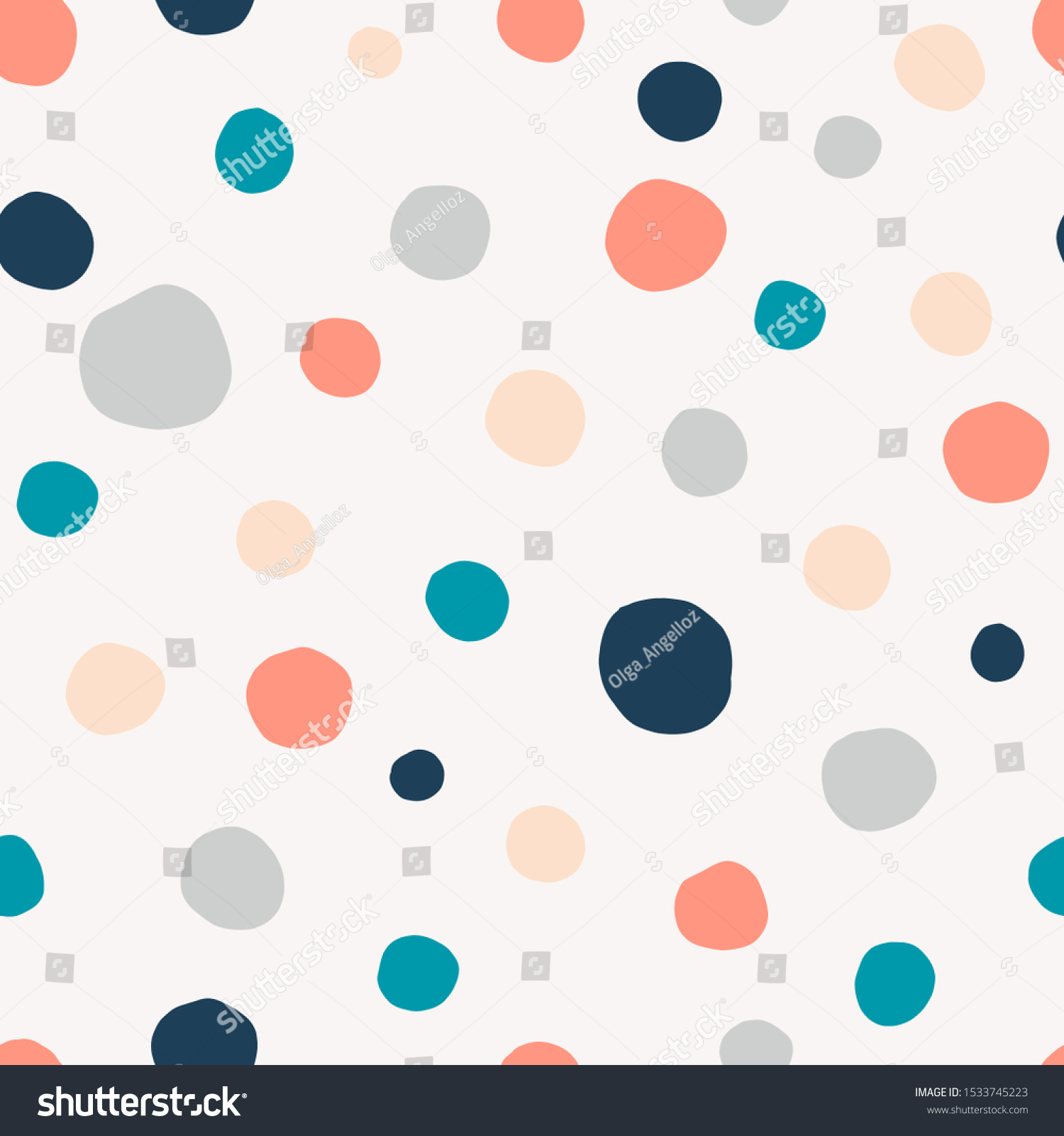 Polka Dot Circles Hand Drawn Vector: vector de stock (libre de regalías ... Polka Dot Circles Hand Drawn Vector: vector de stock (libre de regalías ...