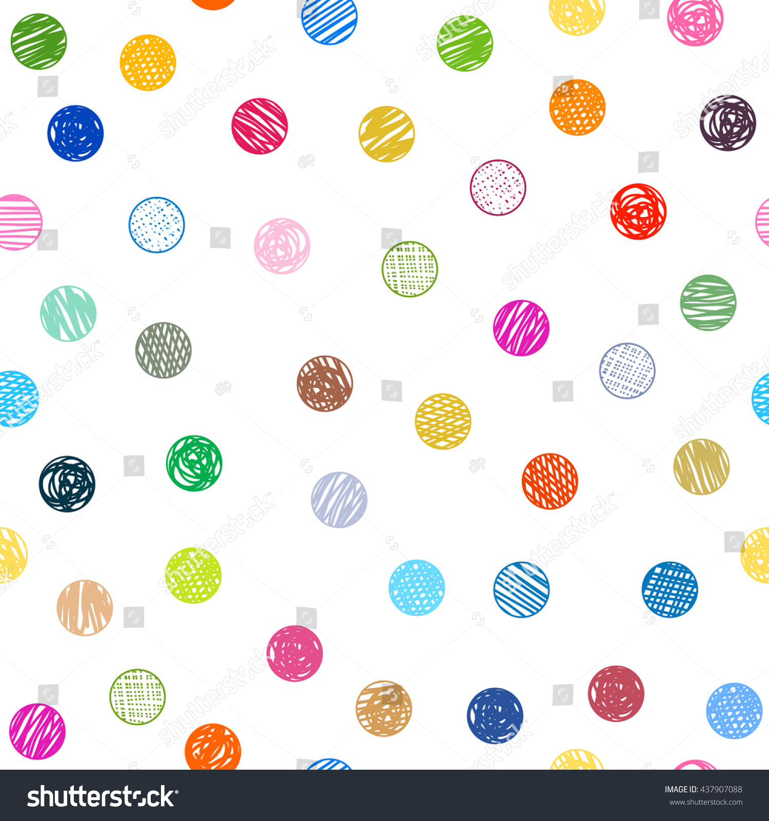 Polka Dots Sketch Pattern Colorful Pattern 스톡 벡터 437907088 - Shutterstock