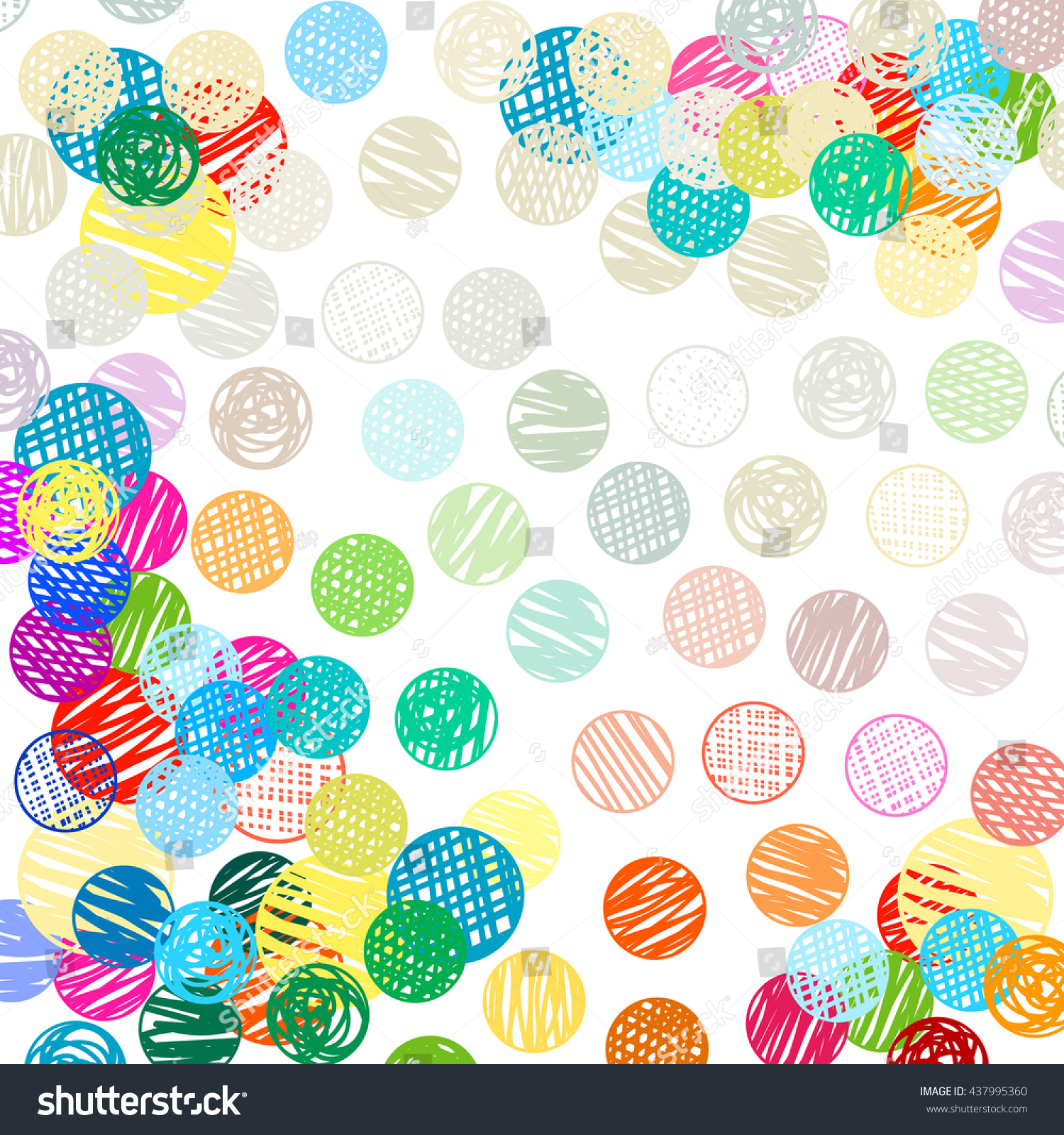 Polka Dots Sketch Pattern Colorful Pattern Stock Vector (Royalty Free ...