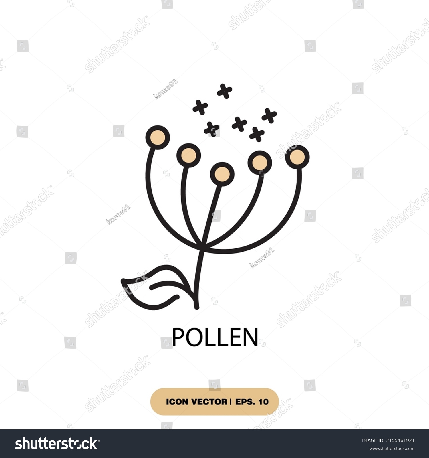 Pollen Icons Symbol Vector Elements Infographic Stock Vector (Royalty ...