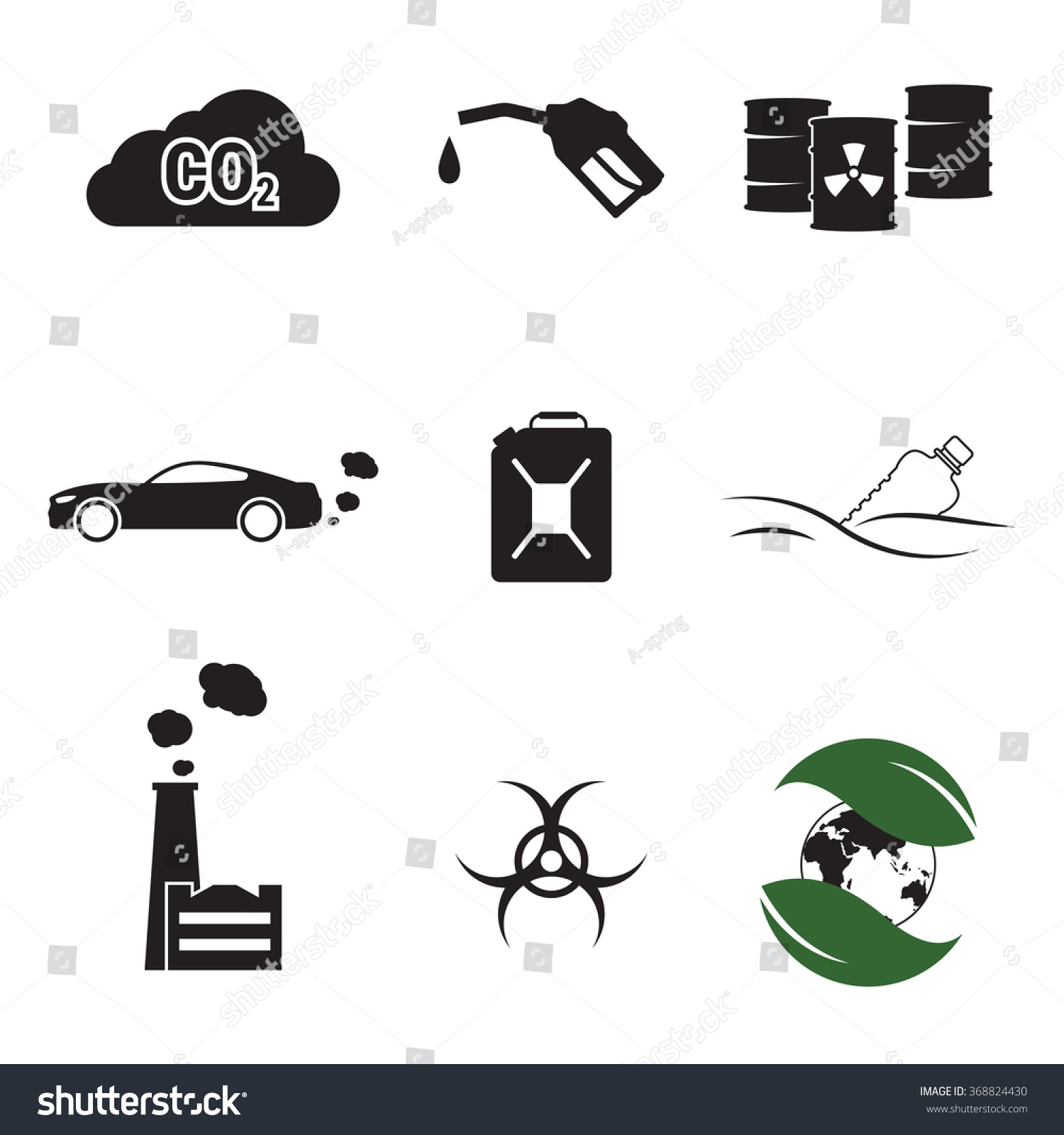 Pollution Icons Stock Vector (Royalty Free) 368824430 | Shutterstock