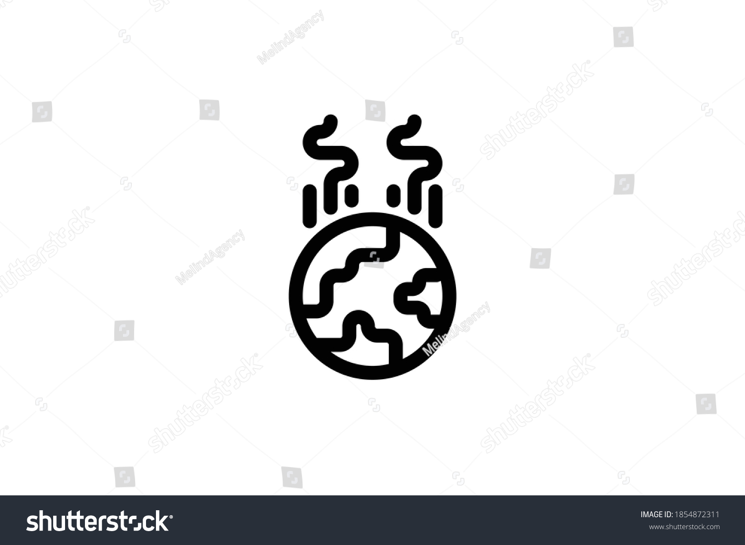 Pollution Outline Icon Global Warming Stock Vector (Royalty Free ...
